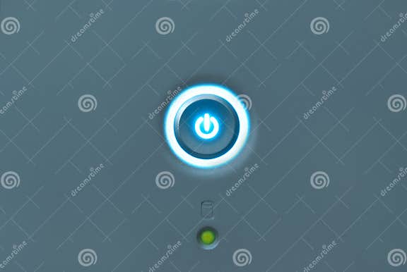 Computer on button stock photo. Image of silver, symbol - 3338326