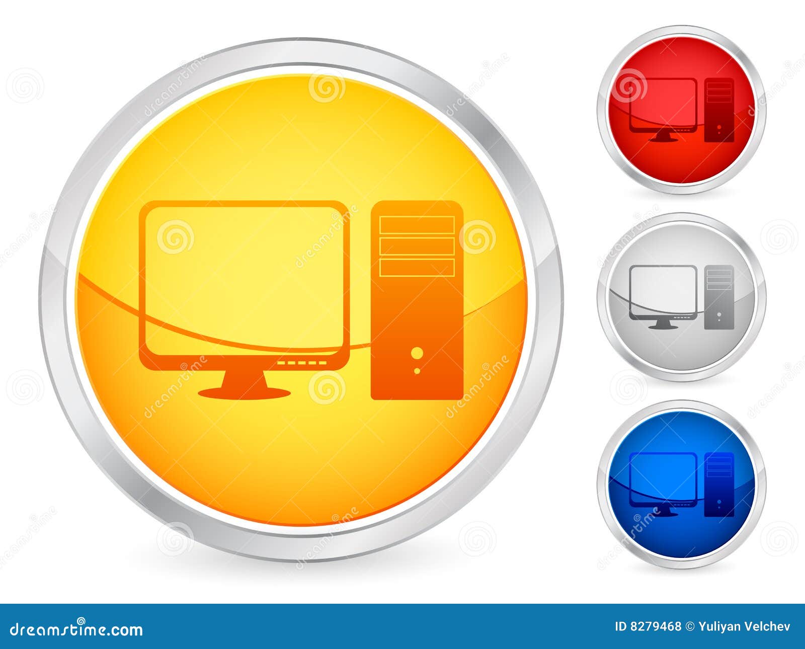 Computer button stock vector. Illustration of touch, isolated - 8279468