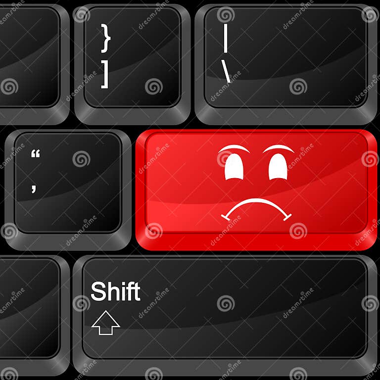 Computer button angry face stock vector. Illustration of button - 117278866