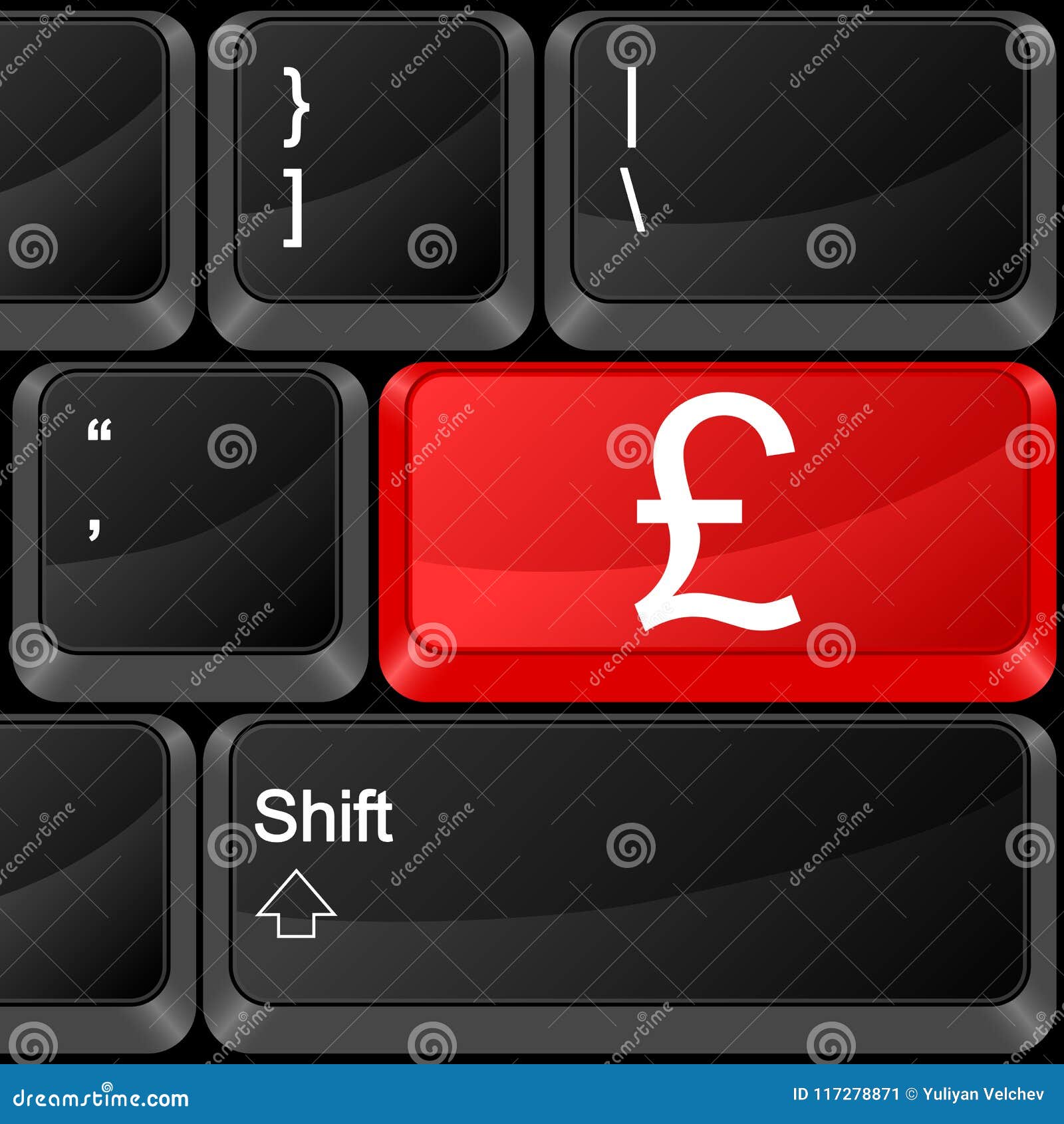 Computer Button British Pound Stock Vector - Illustration of technology ...