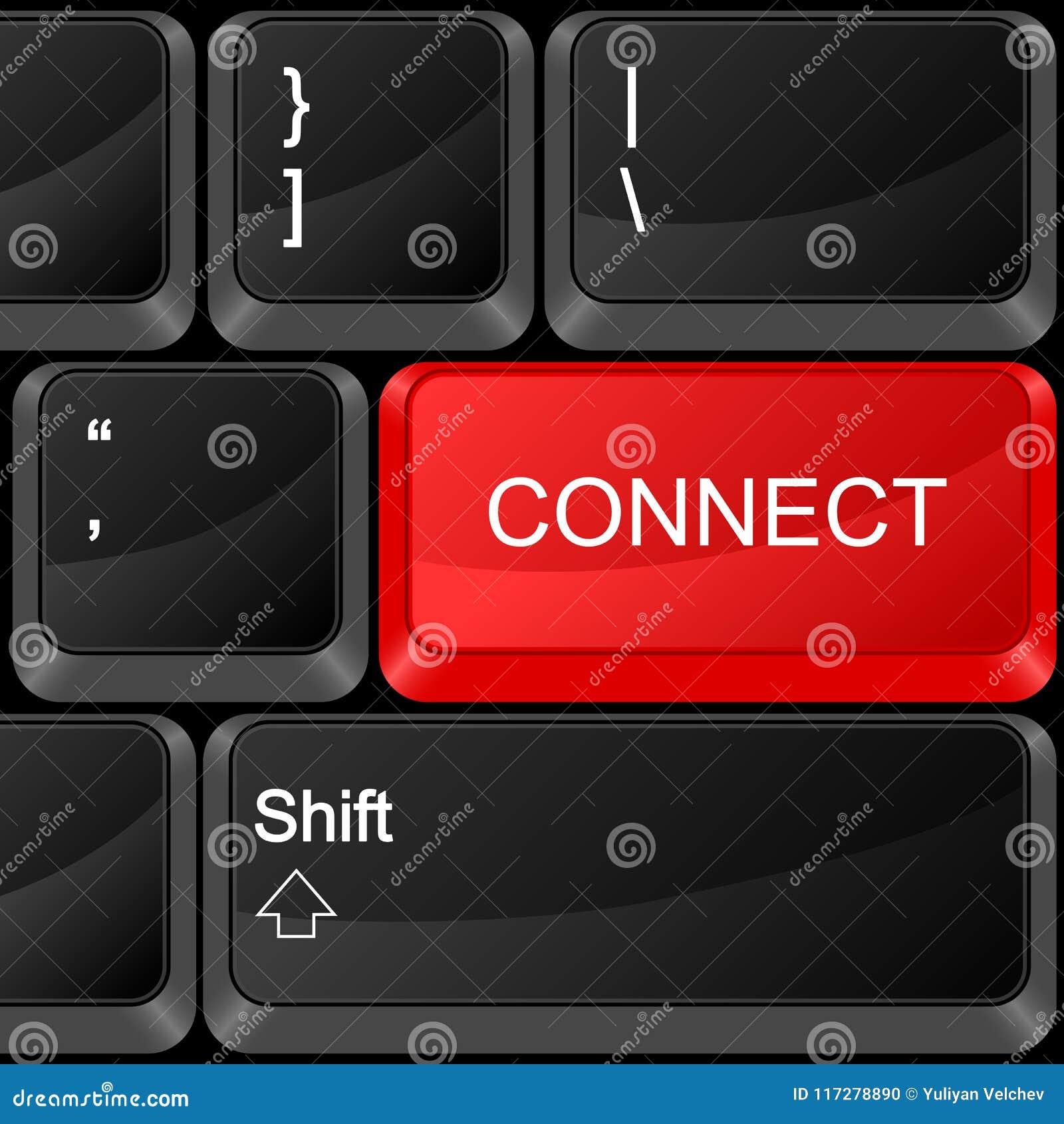 Computer button connect stock vector. Illustration of plastic - 117278890