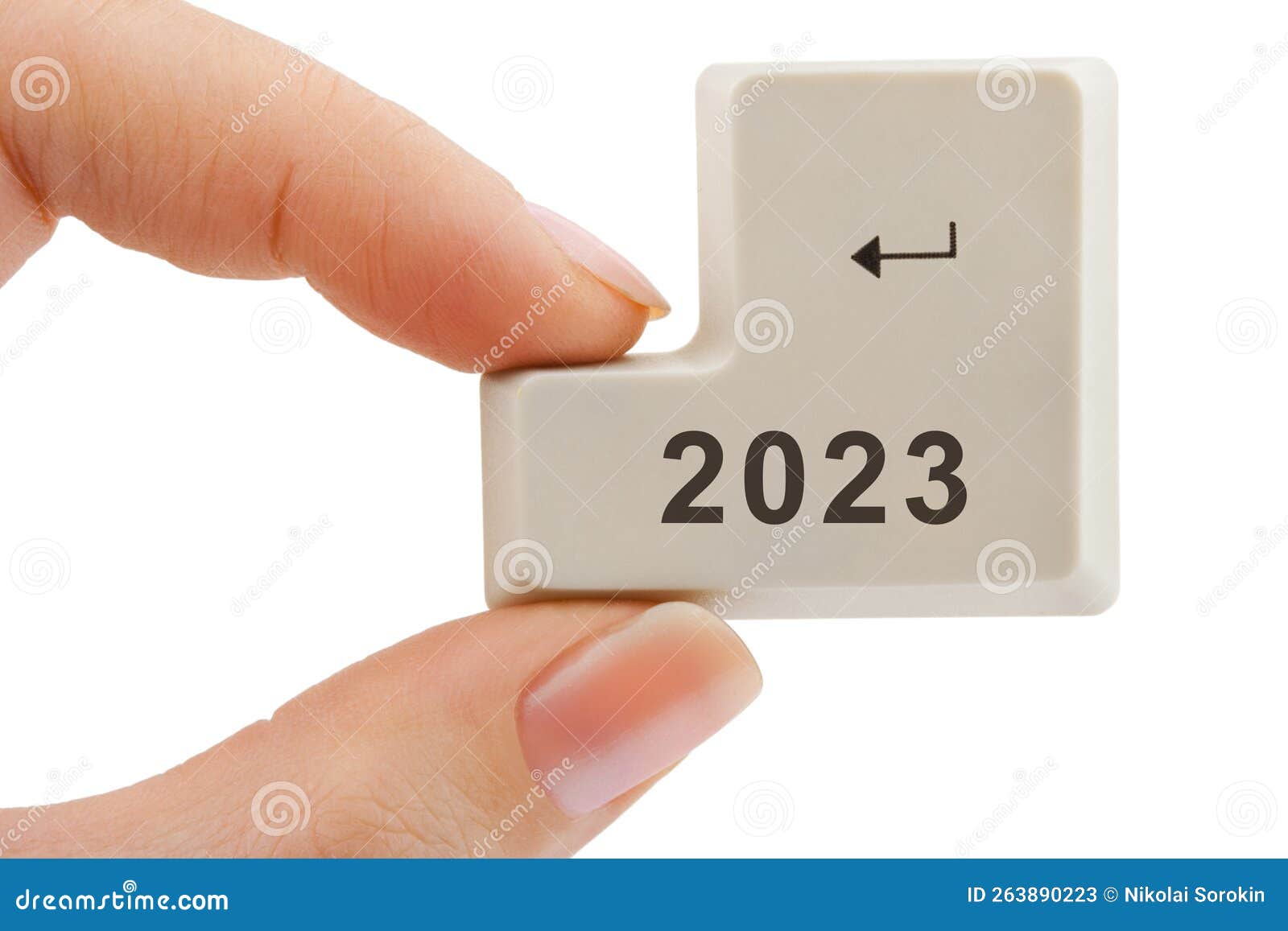 Computer Button 2023 in Hand Stock Image - Image of abstract, 2023: ...