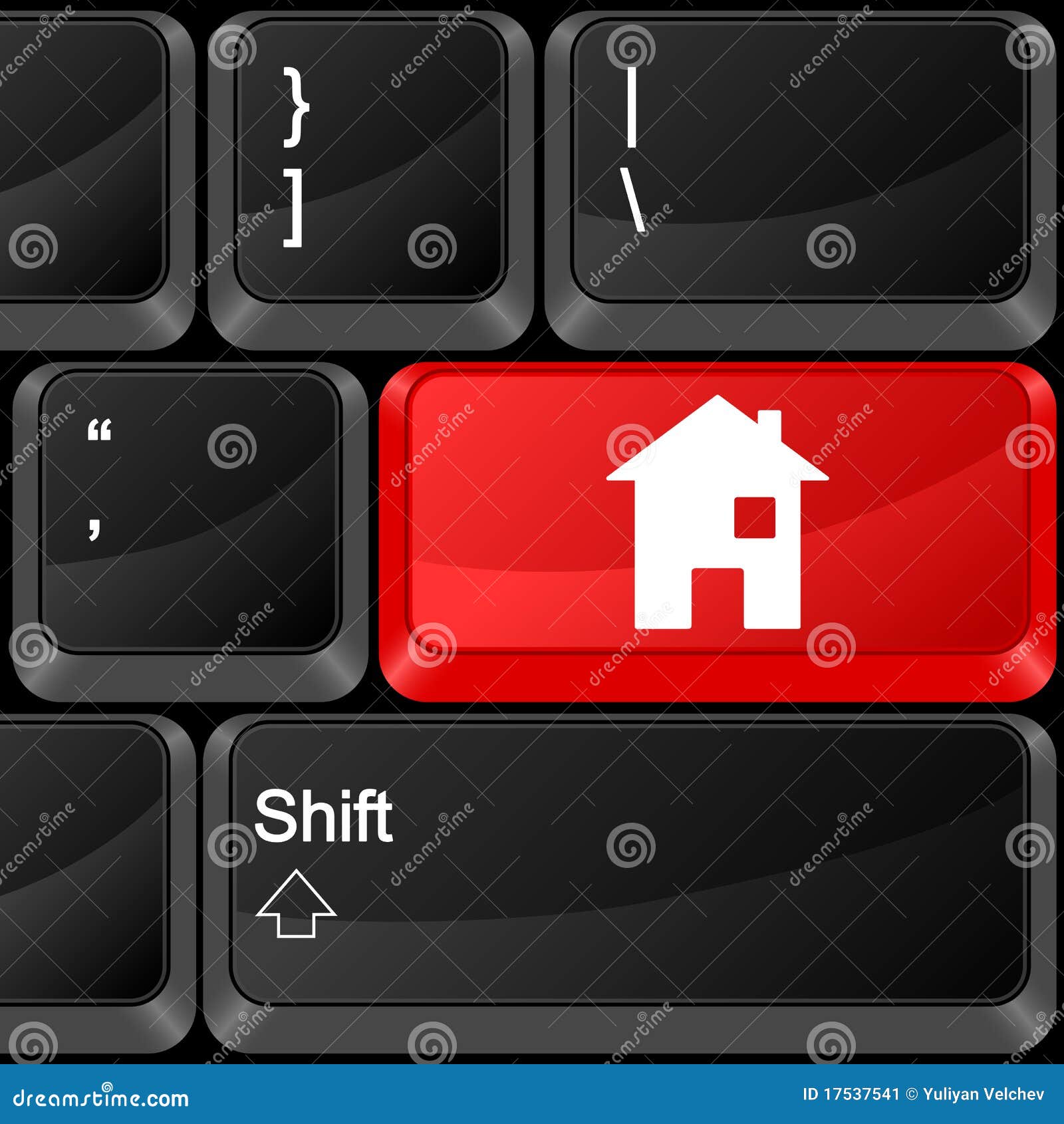 Computer button house stock vector. Illustration of symbol - 17537541