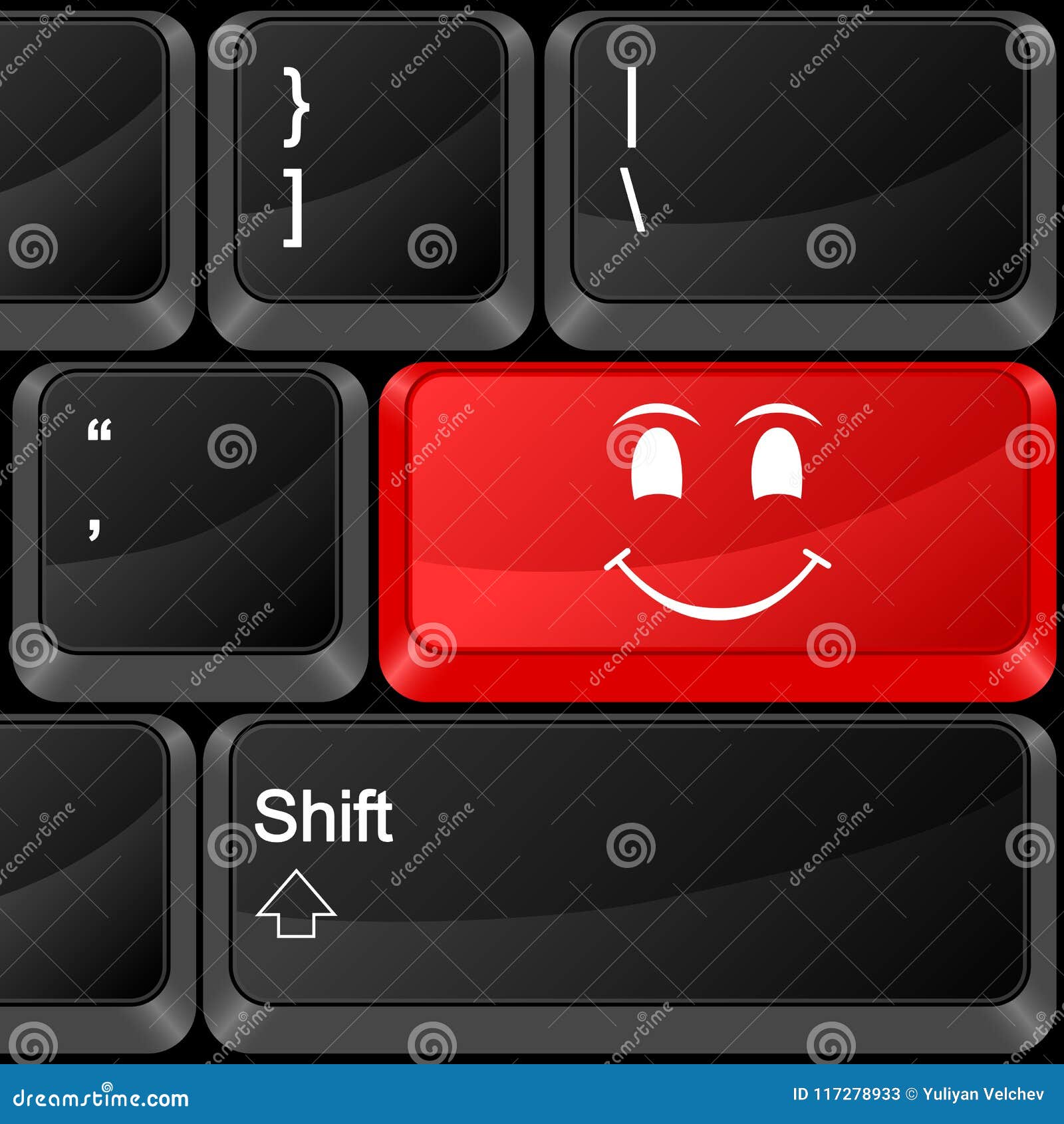 Computer button smile face stock vector. Illustration of vector - 117278933