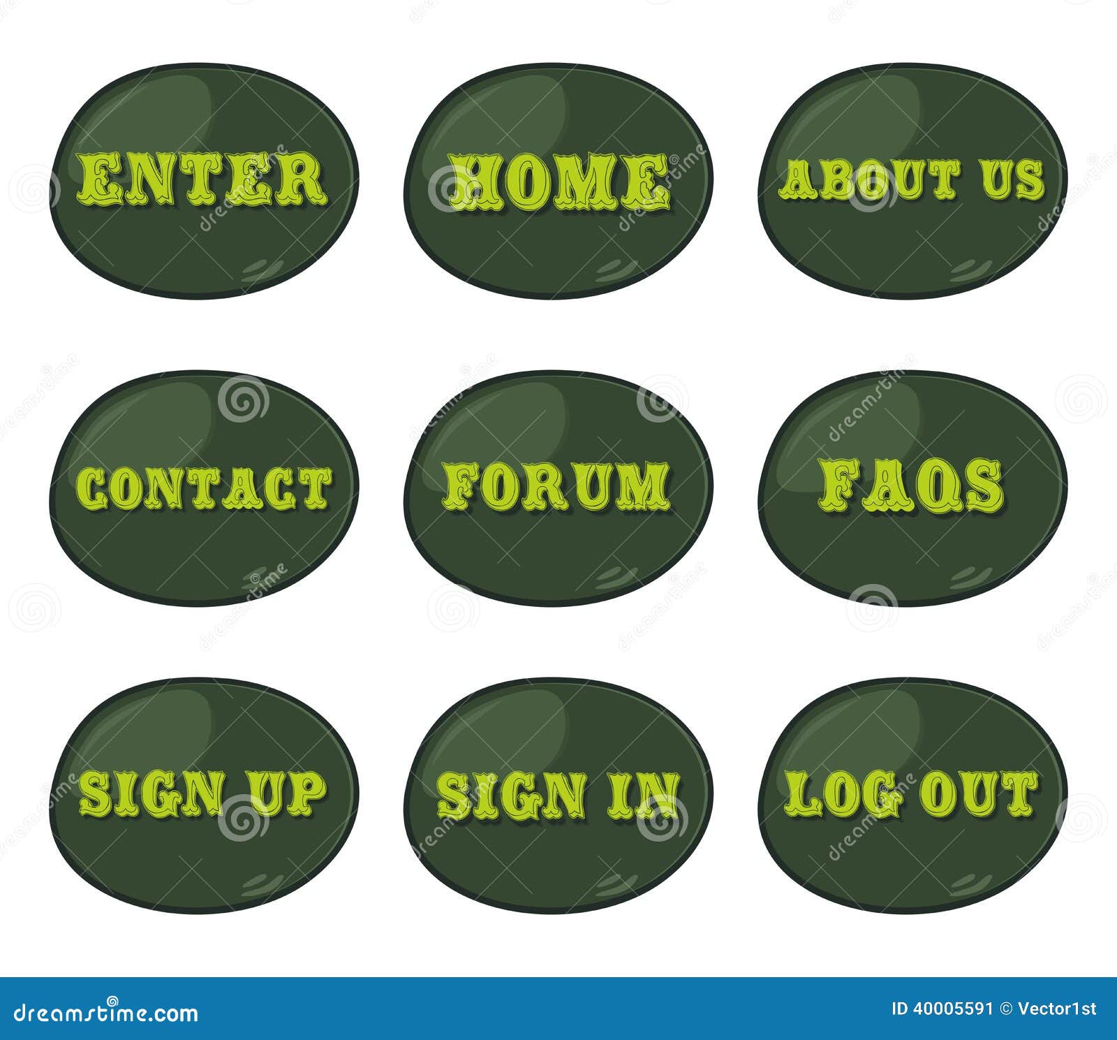 Computer Button Theme Set Icon Stock Vector - Illustration of style ...