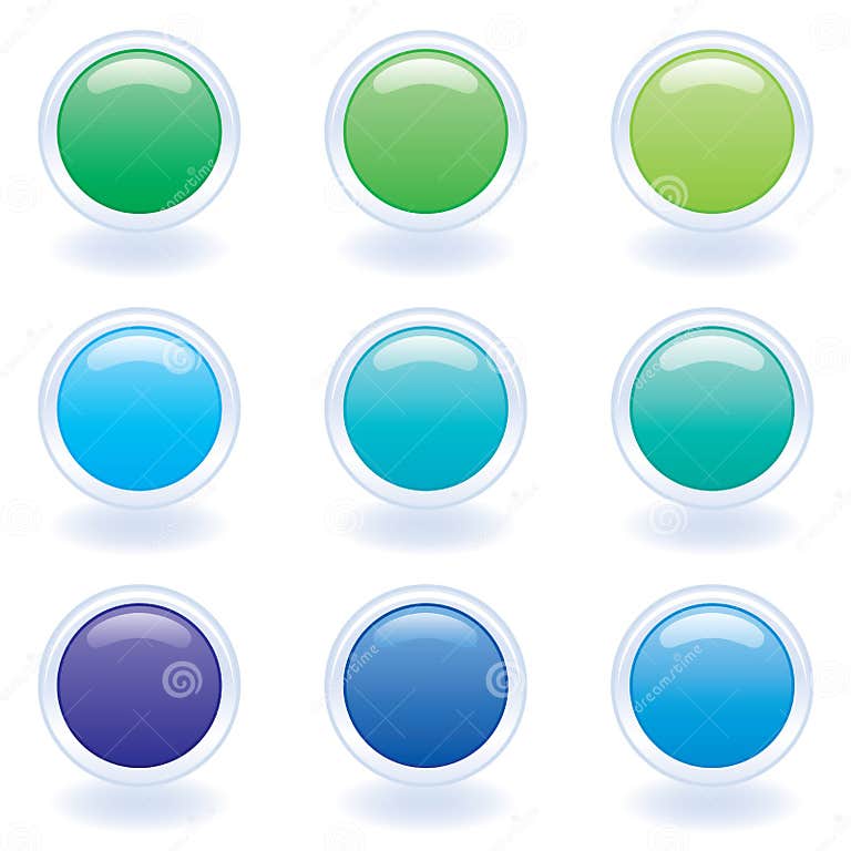 Computer Buttons in Cool Colors Stock Vector - Illustration of business ...