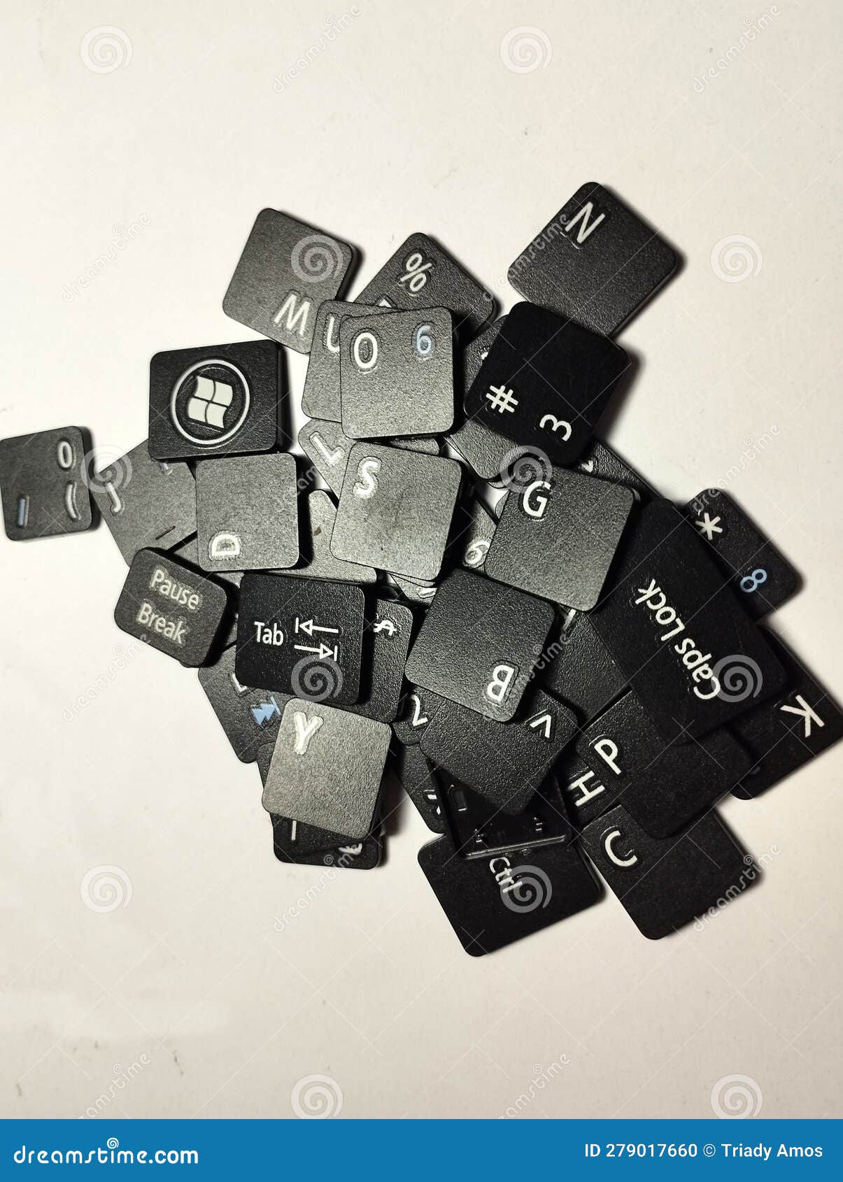 Computer Buttons Stacked Chaotically Stock Photo - Image of finger ...