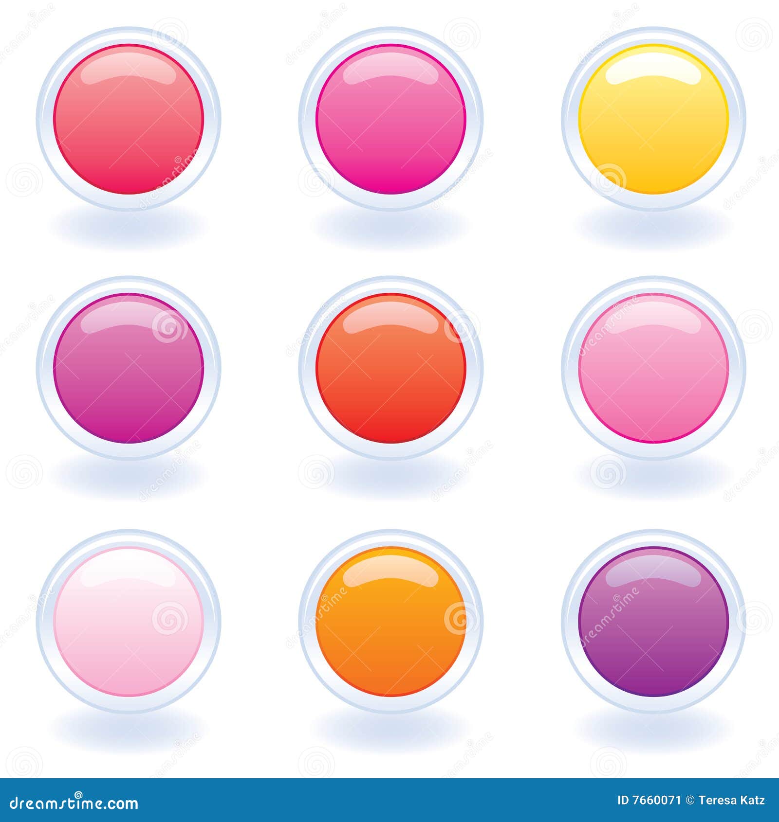 Computer Buttons in Warm Colors Stock Illustration - Illustration of ...