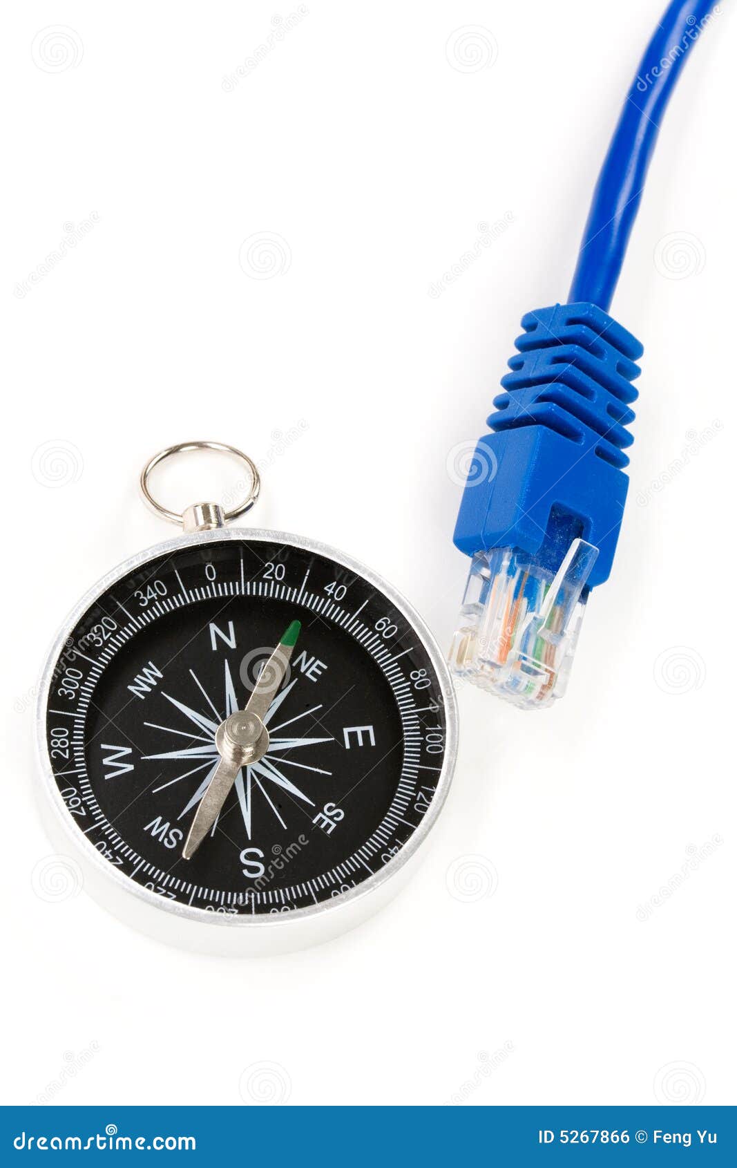 Computer cable and Compass stock photo. Image of isolated - 5267866