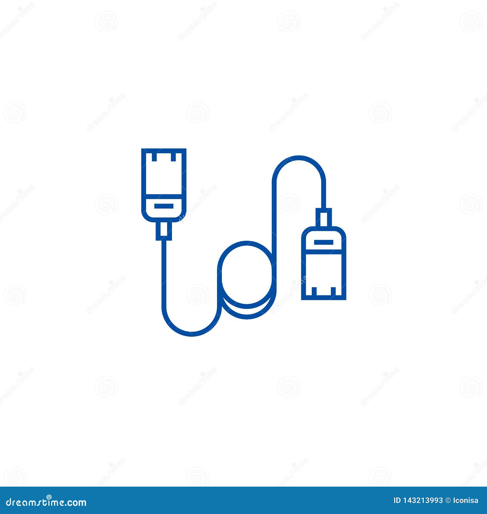 Computer Cable,ethernet Line Icon Concept. Computer Cable,ethernet Flat ...