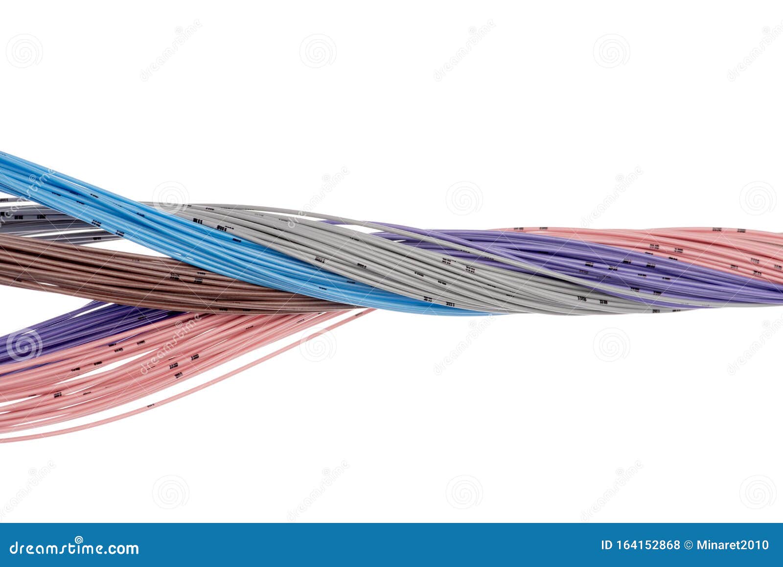 Computer Cable Isolated on White Stock Photo - Image of bunch, colorful ...