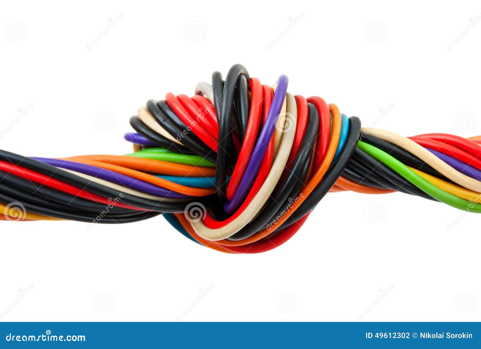 Computer cable with knot stock photo. Image of network - 49612302