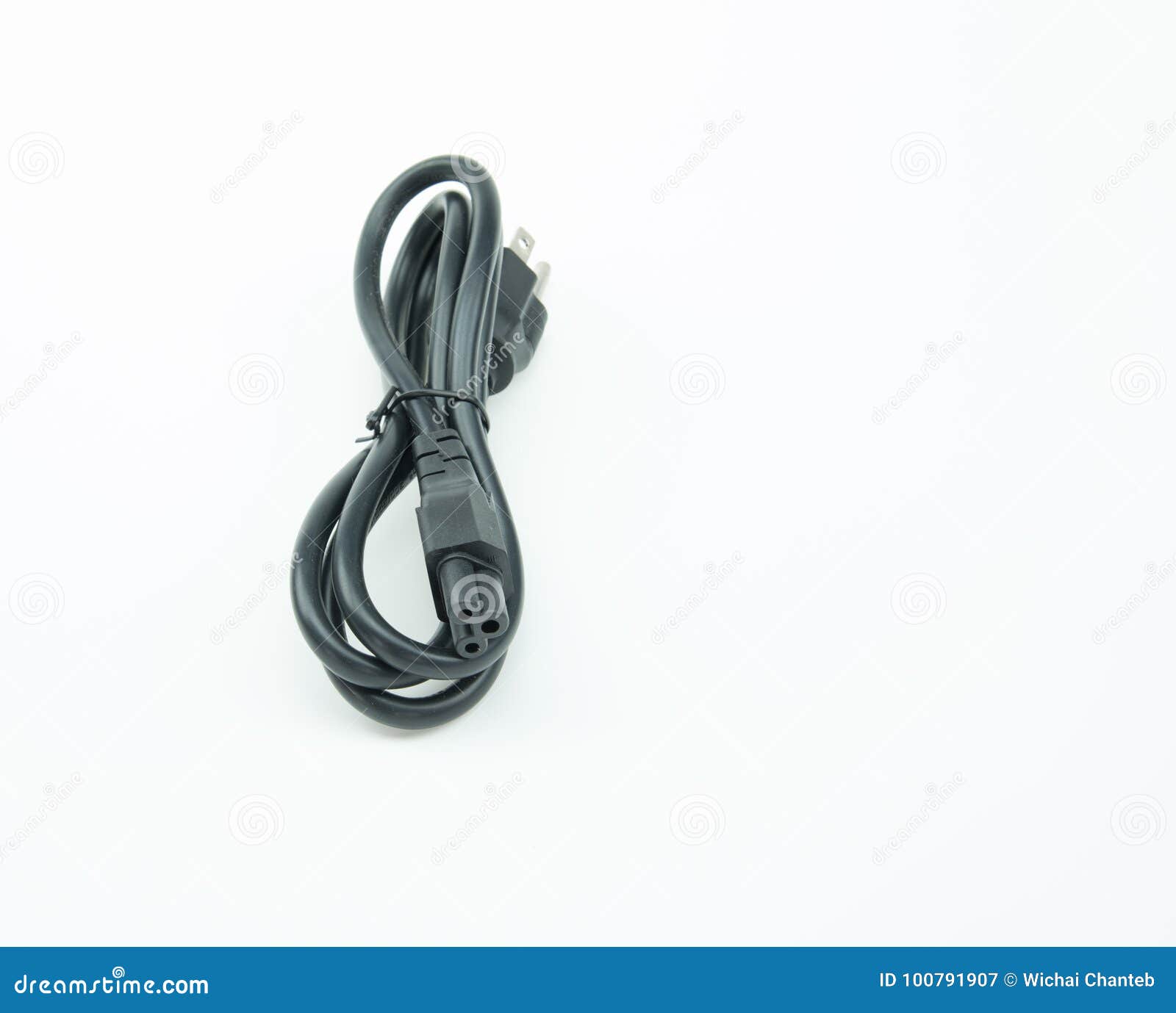 Computer Cable Power on White Background Stock Image - Image of closeup ...