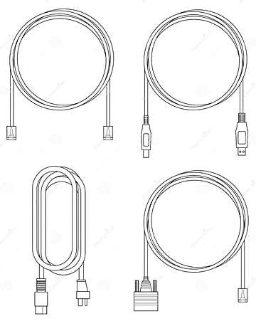 Computer cables stock vector. Illustration of connection - 10937856