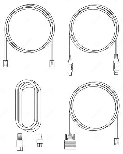 Computer cables stock vector. Illustration of connection - 10937856