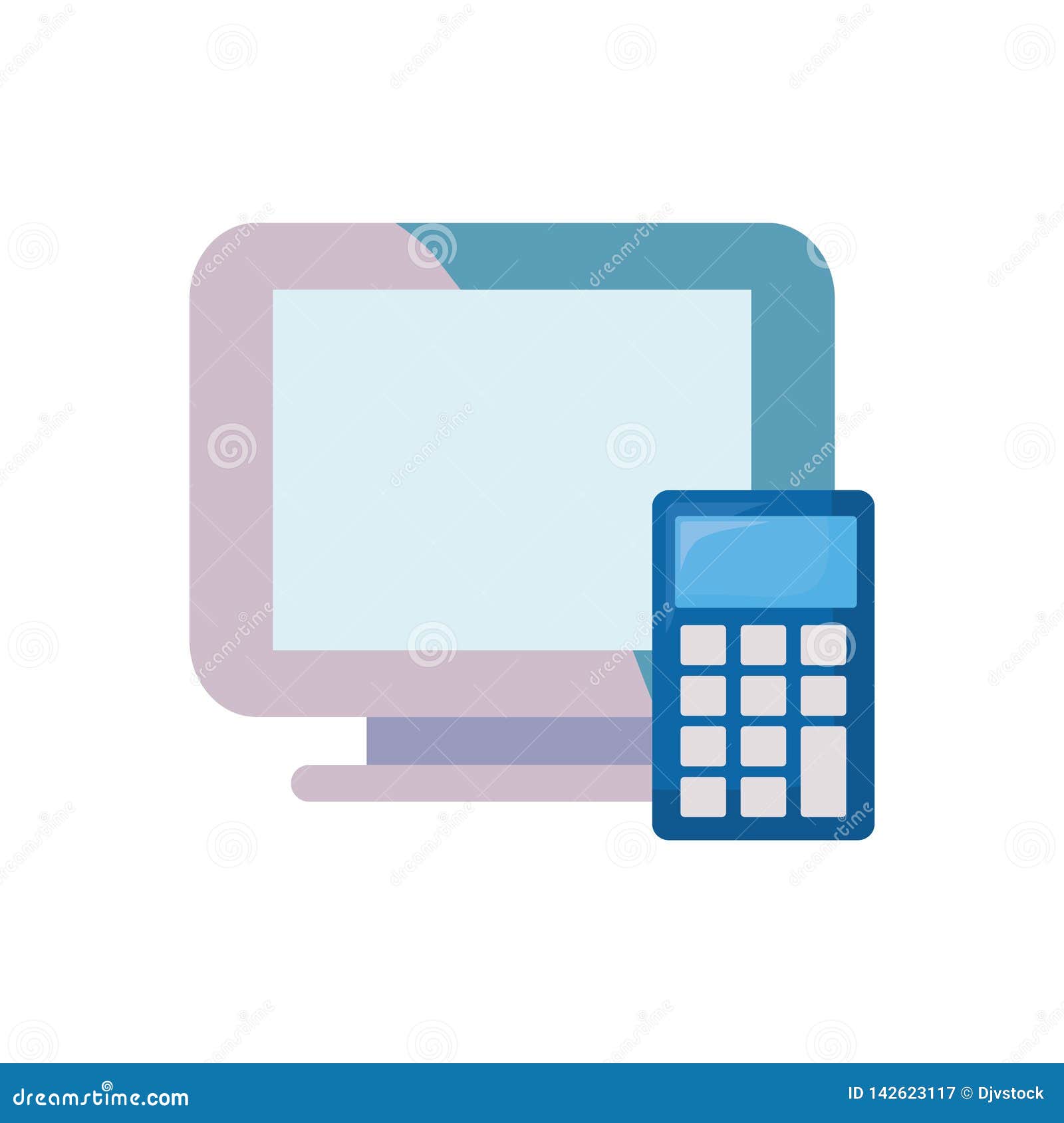 Computer Calculator on White Background Stock Vector - Illustration of ...