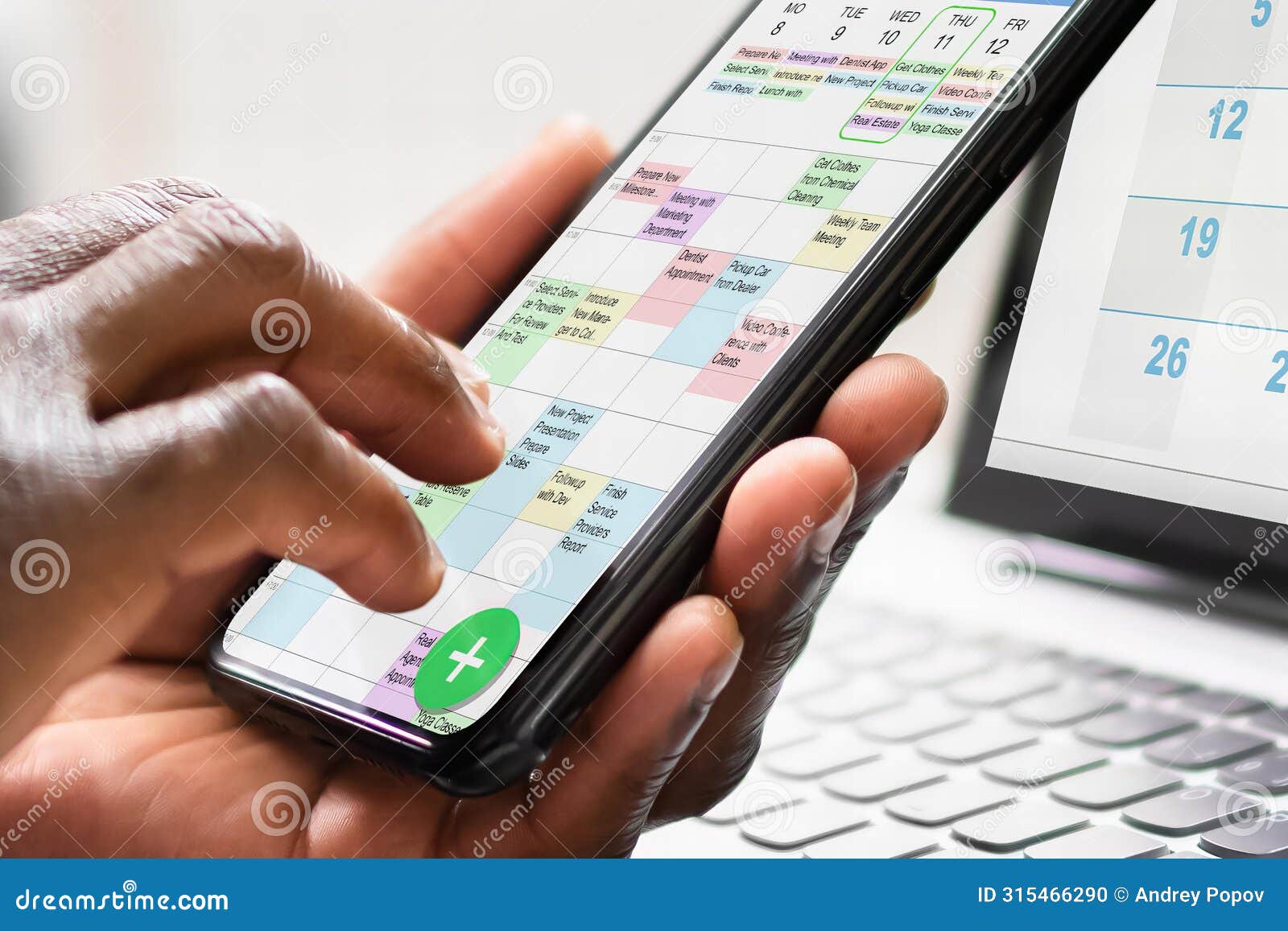 Computer Calendar Reminder for Schedule Stock Photo - Image of agenda ...