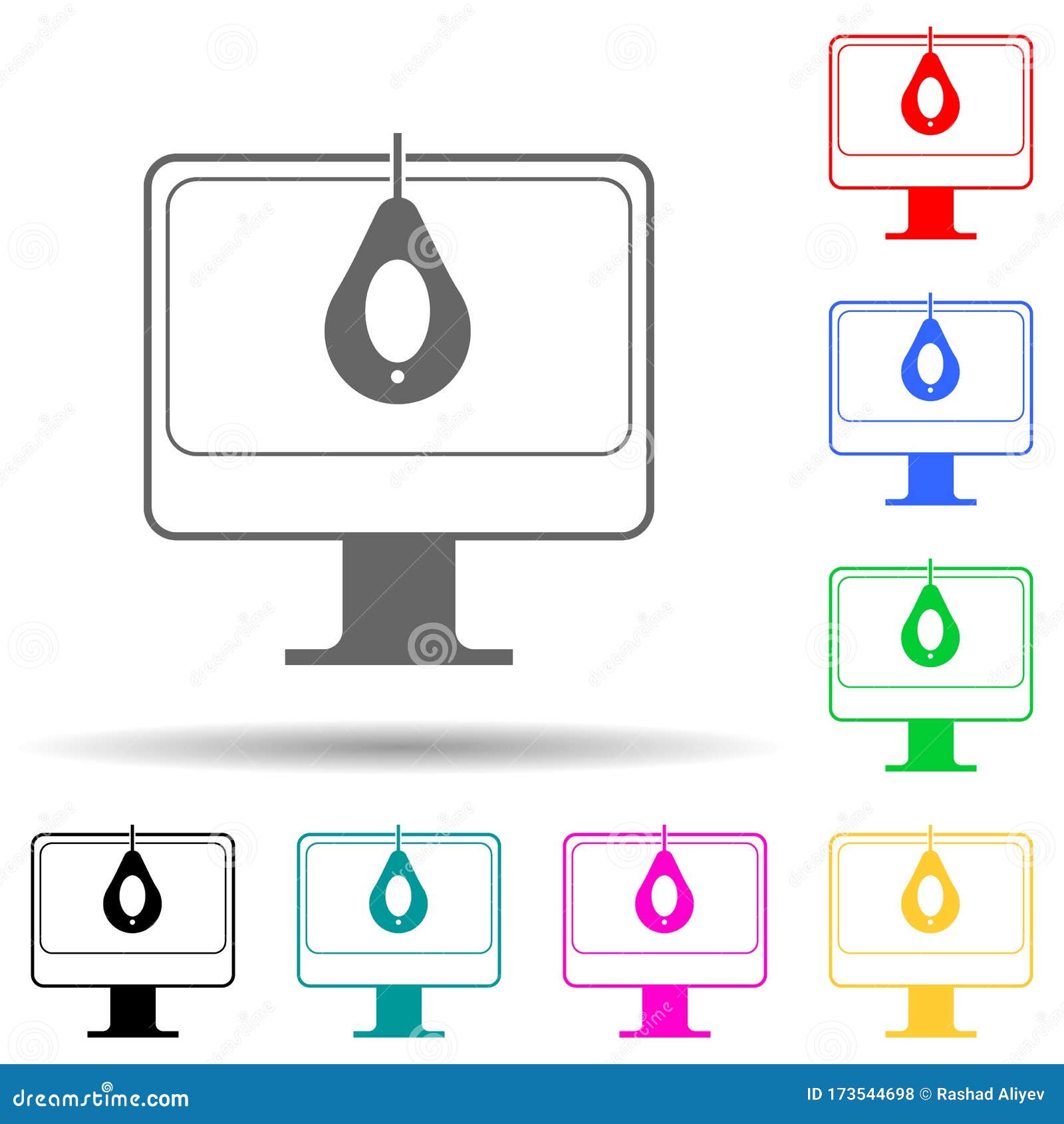 Computer Calibration Multi Color Style Icon. Simple Glyph, Flat Vector ...