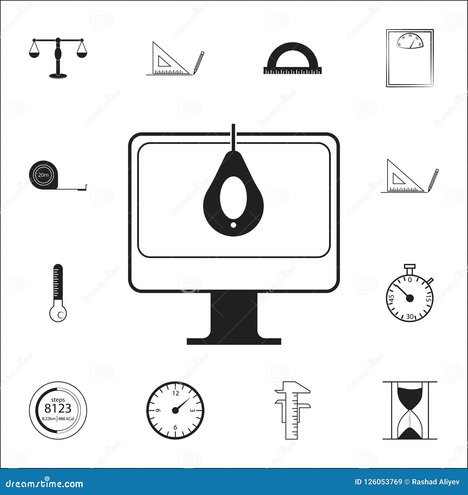 Computer Calibrationicon. Measuring Elements Icons Universal Set for ...