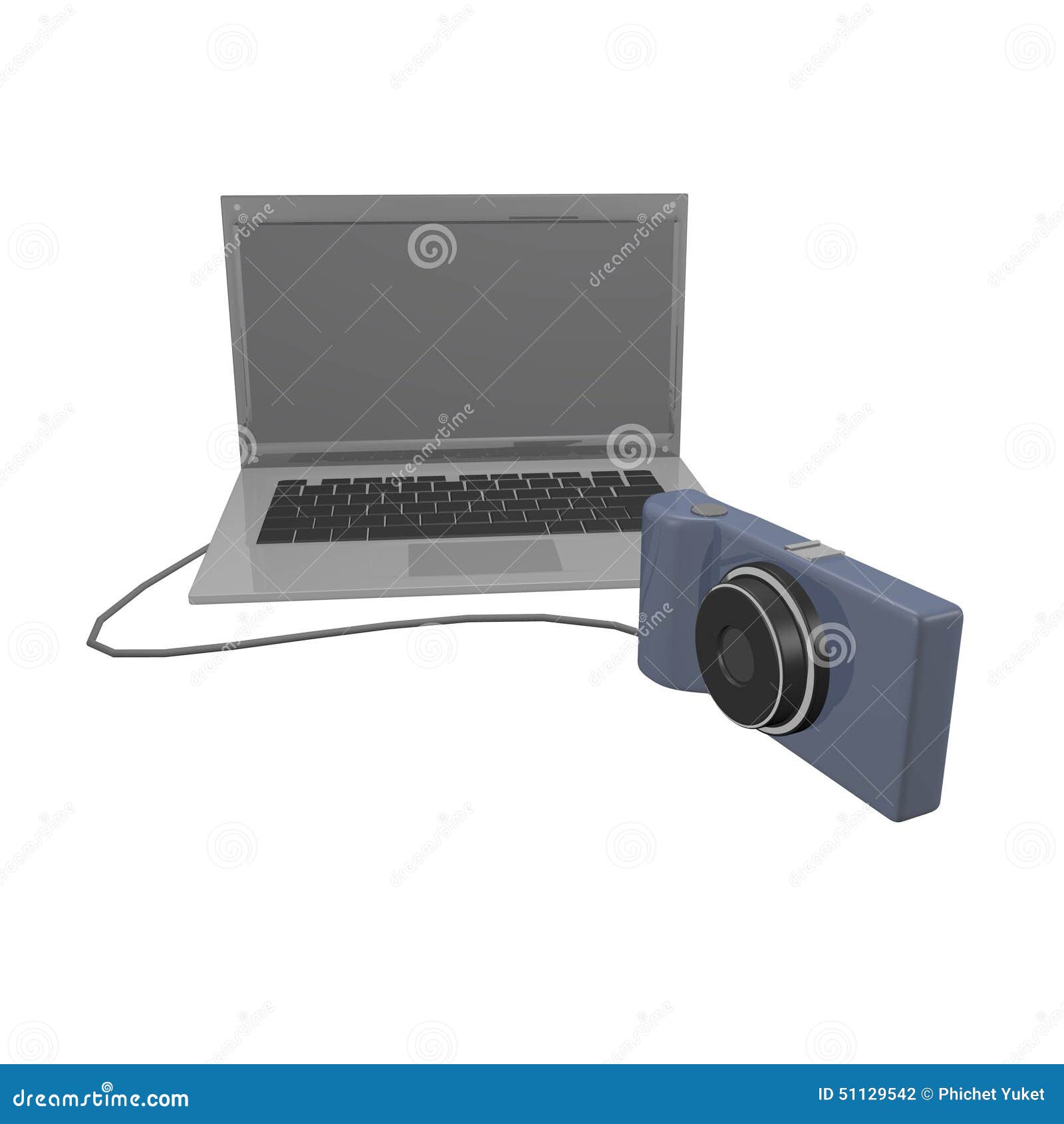 Computer&camera stock illustration. Illustration of connect - 51129542