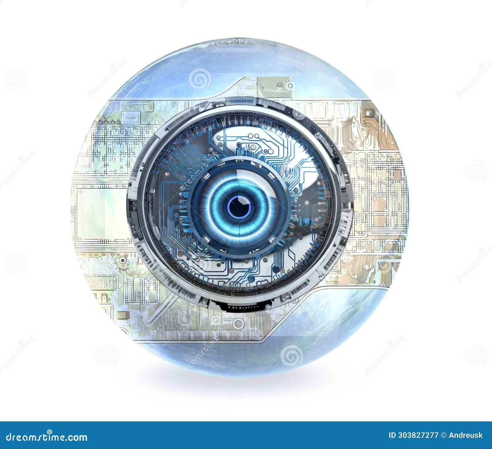 Computer Camera Eye Illustration, Concept of Surveillance and ...
