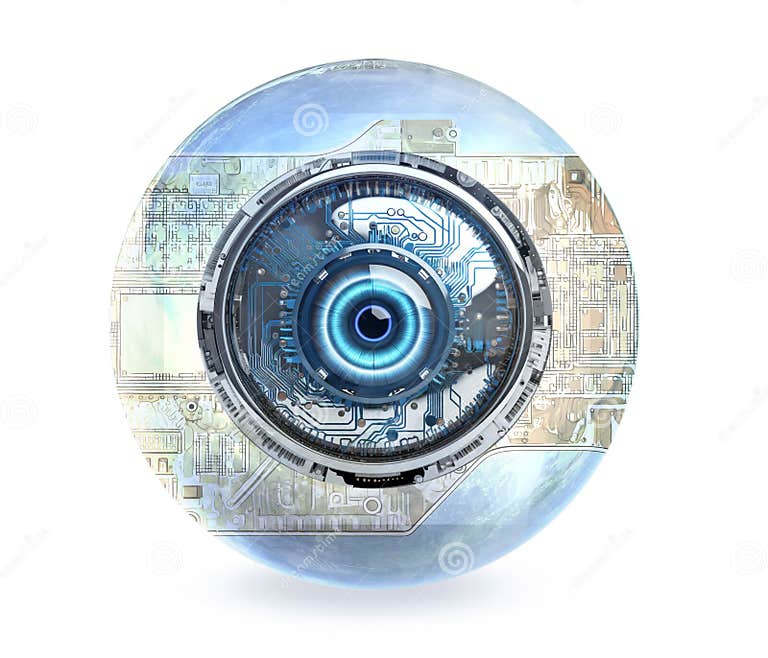 Computer Camera Eye Illustration, Concept of Surveillance and ...