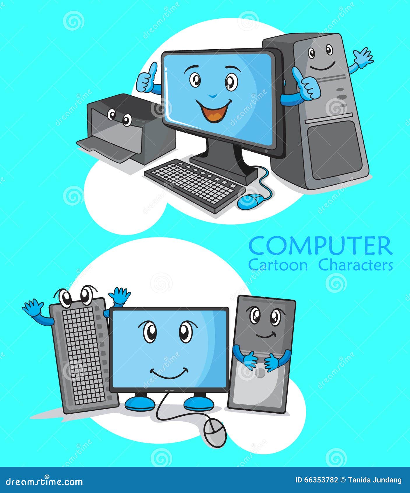 Computer cartoon stock vector. Illustration of background - 66353782