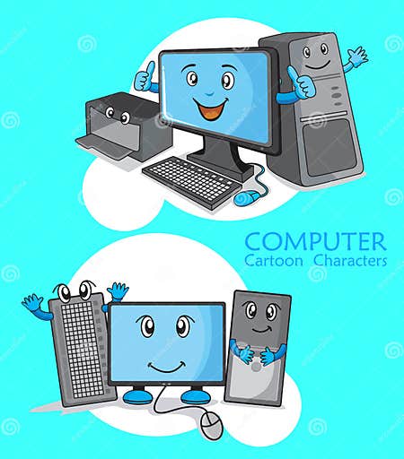 Computer cartoon stock vector. Illustration of background - 66353782