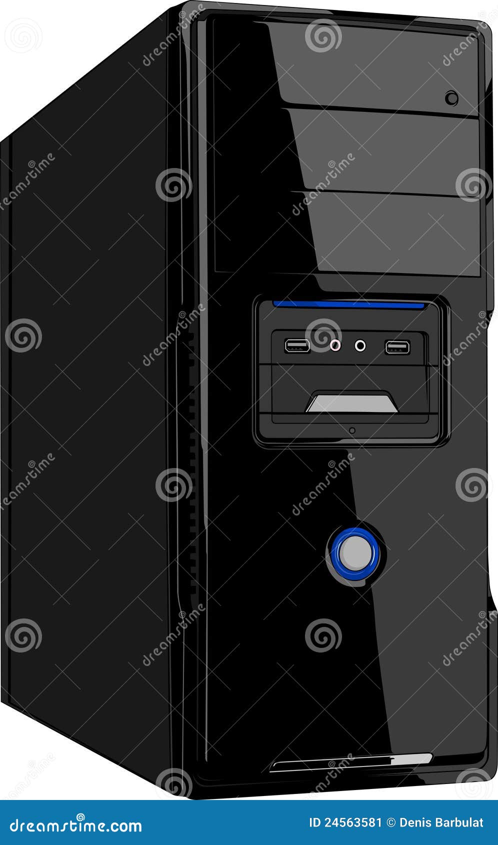 Computer case stock vector. Illustration of modern, workstation - 24563581