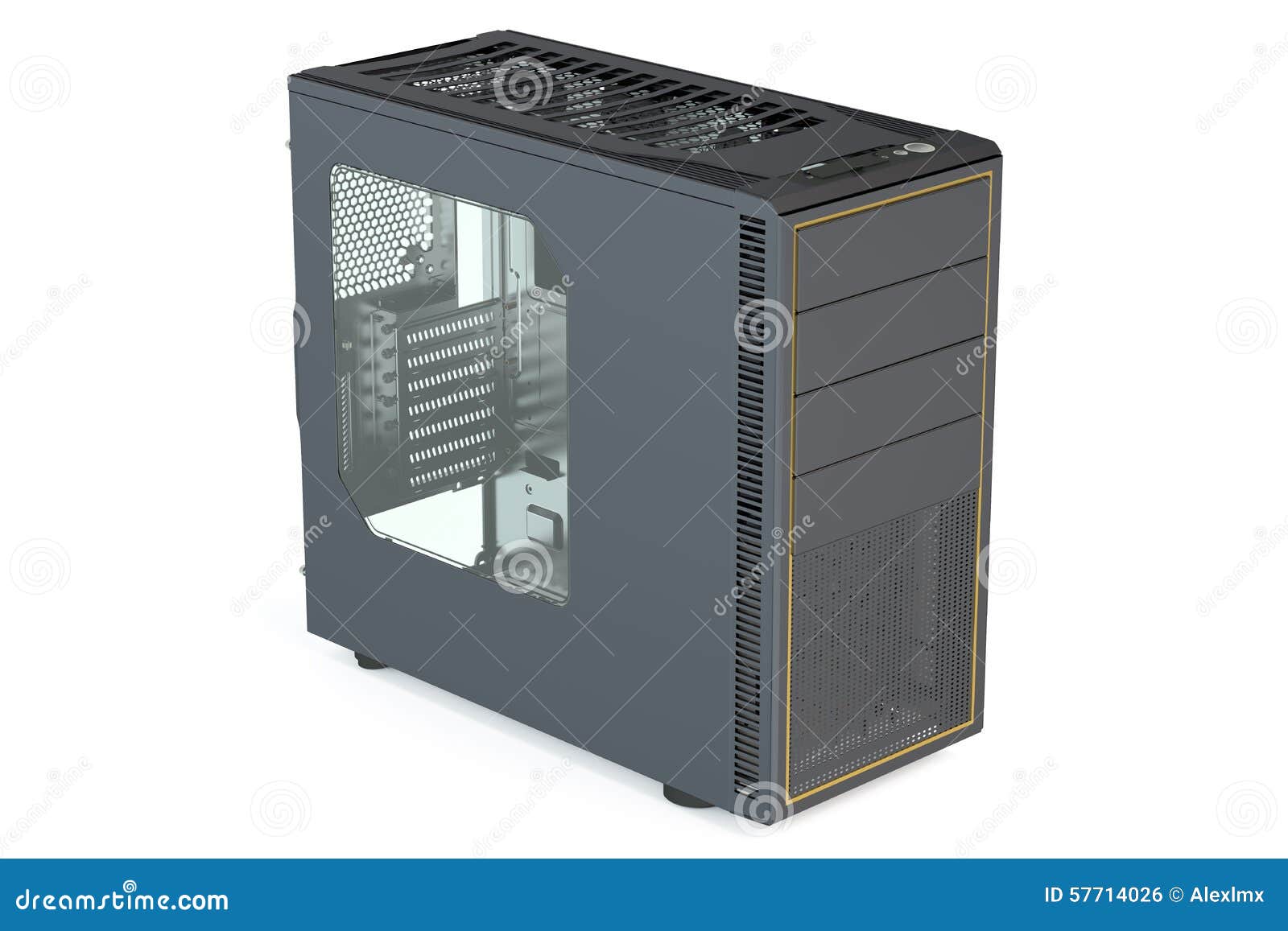 Computer Case stock illustration. Illustration of button - 57714026