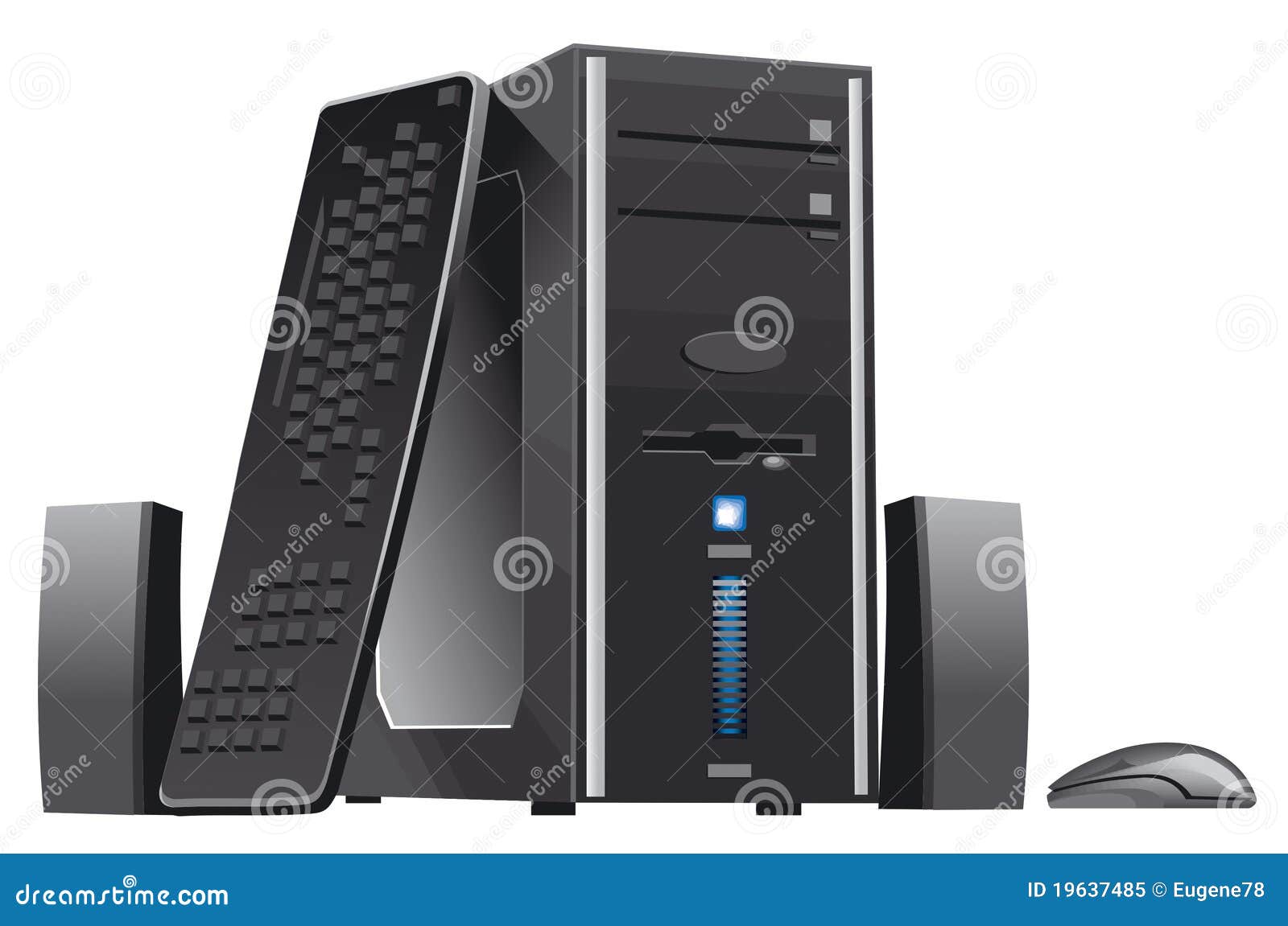 Computer case composition stock vector. Illustration of computer - 19637485