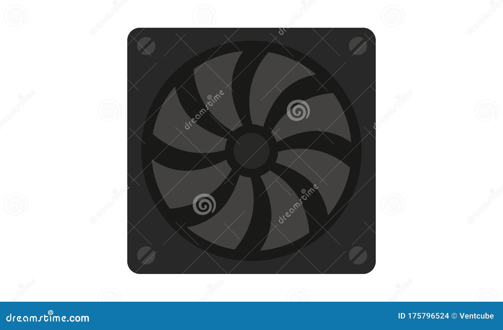 Computer Case Cooling Fan Icon Cartoon Style Vector Image Stock Vector ...