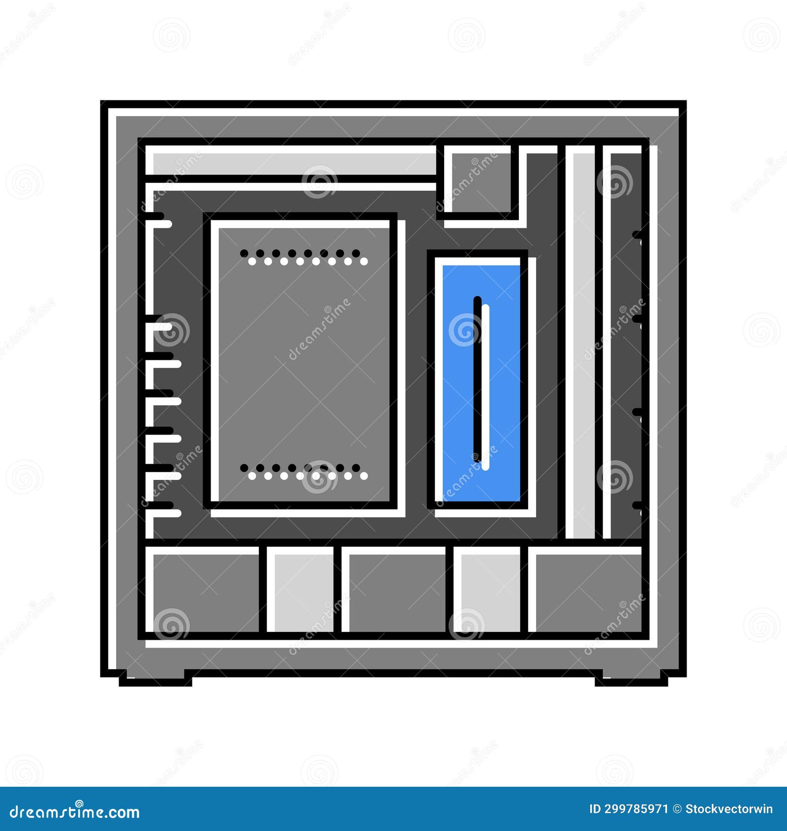 Computer Case Gaming Pc Color Icon Vector Illustration Stock ...