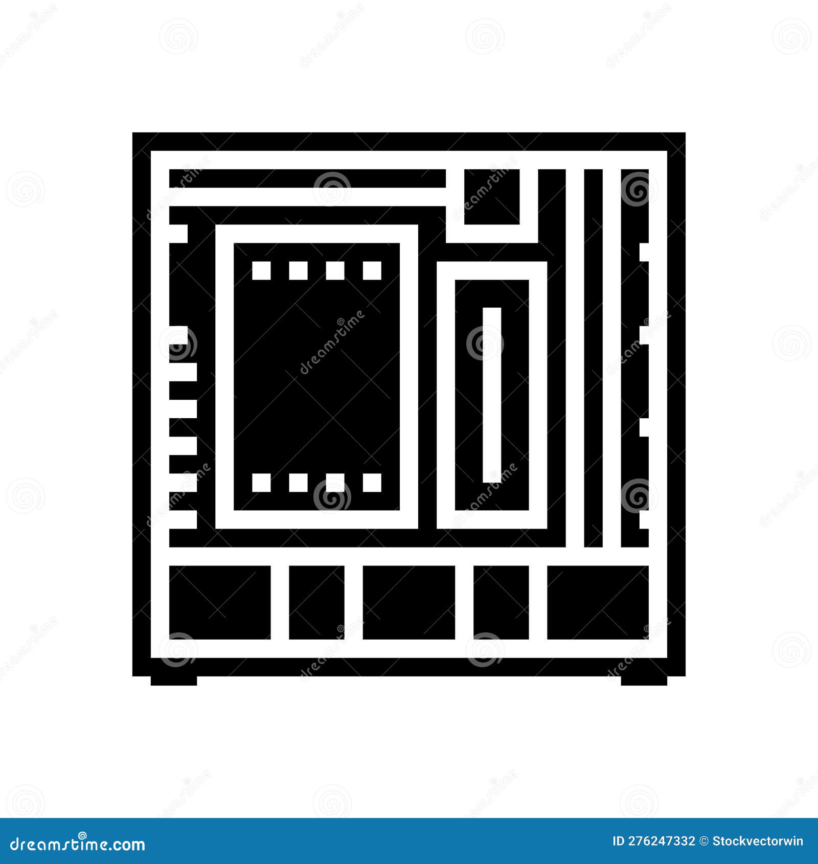 Computer Case Gaming Pc Glyph Icon Vector Illustration Stock Vector ...