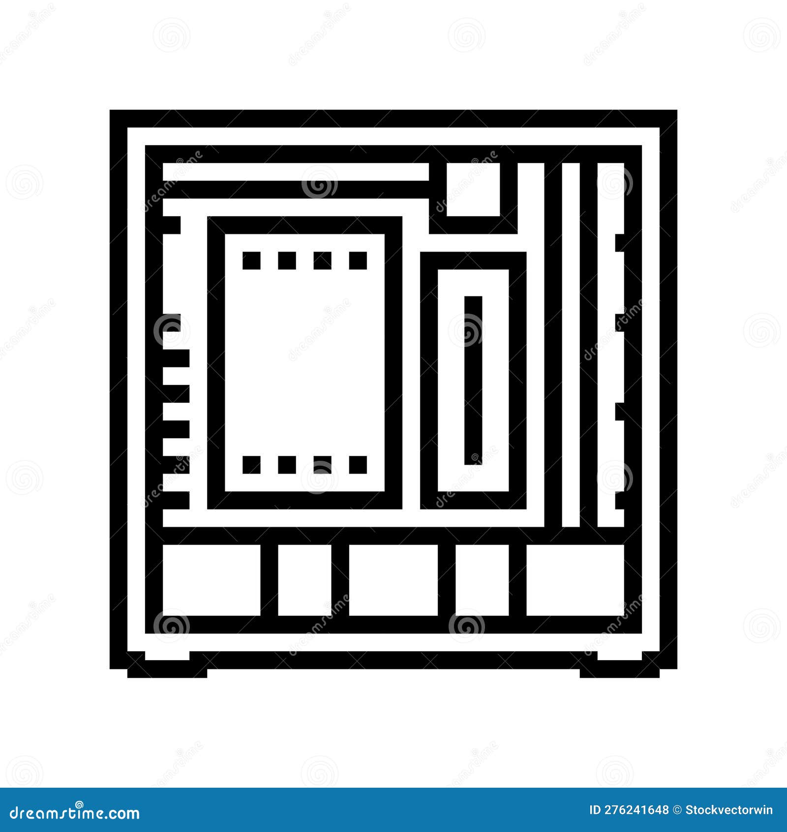 Computer Case Gaming Pc Line Icon Vector Illustration Stock Vector ...