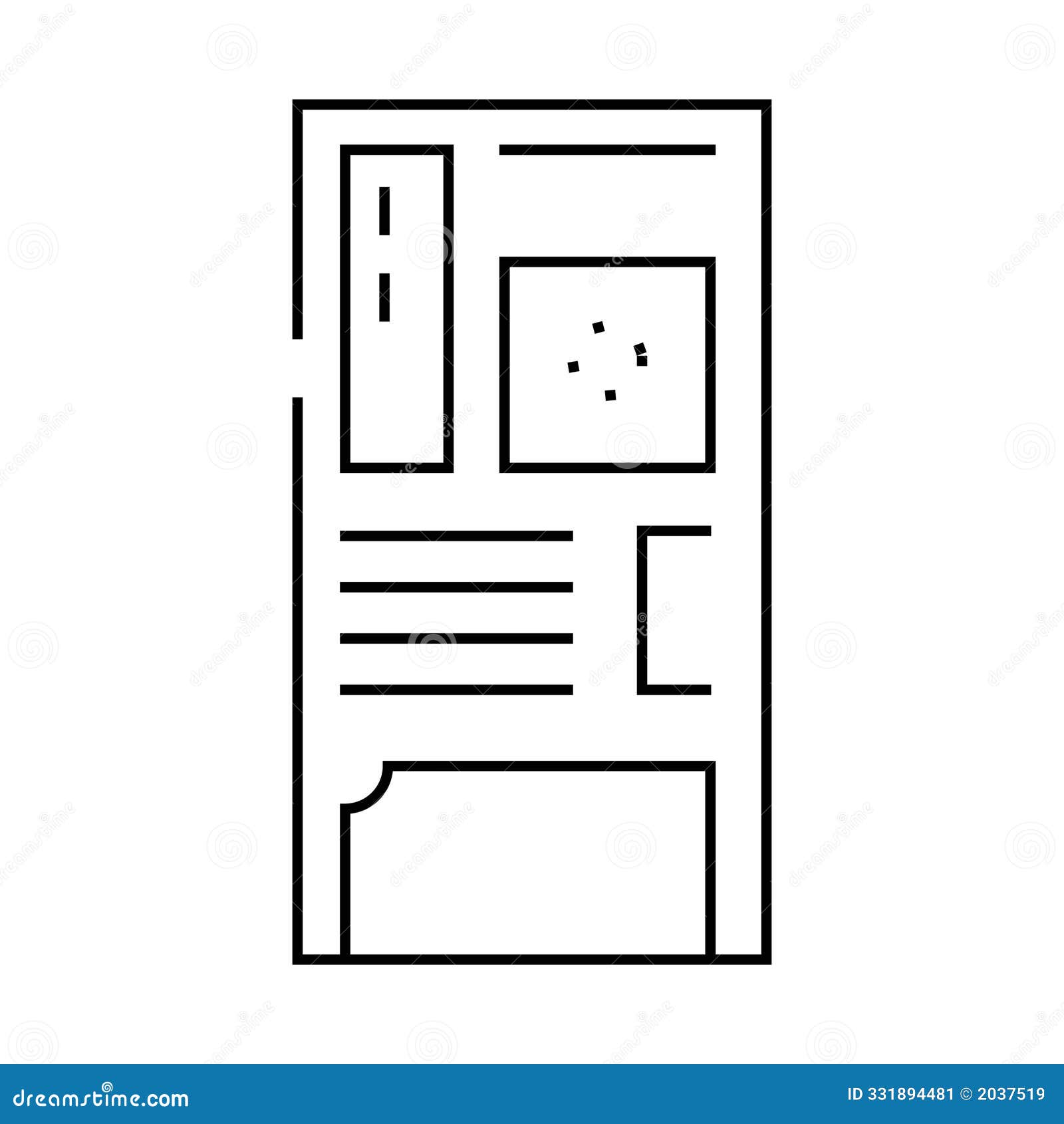 Computer Case Gaming Pc Line Icon Vector Illustration Stock ...