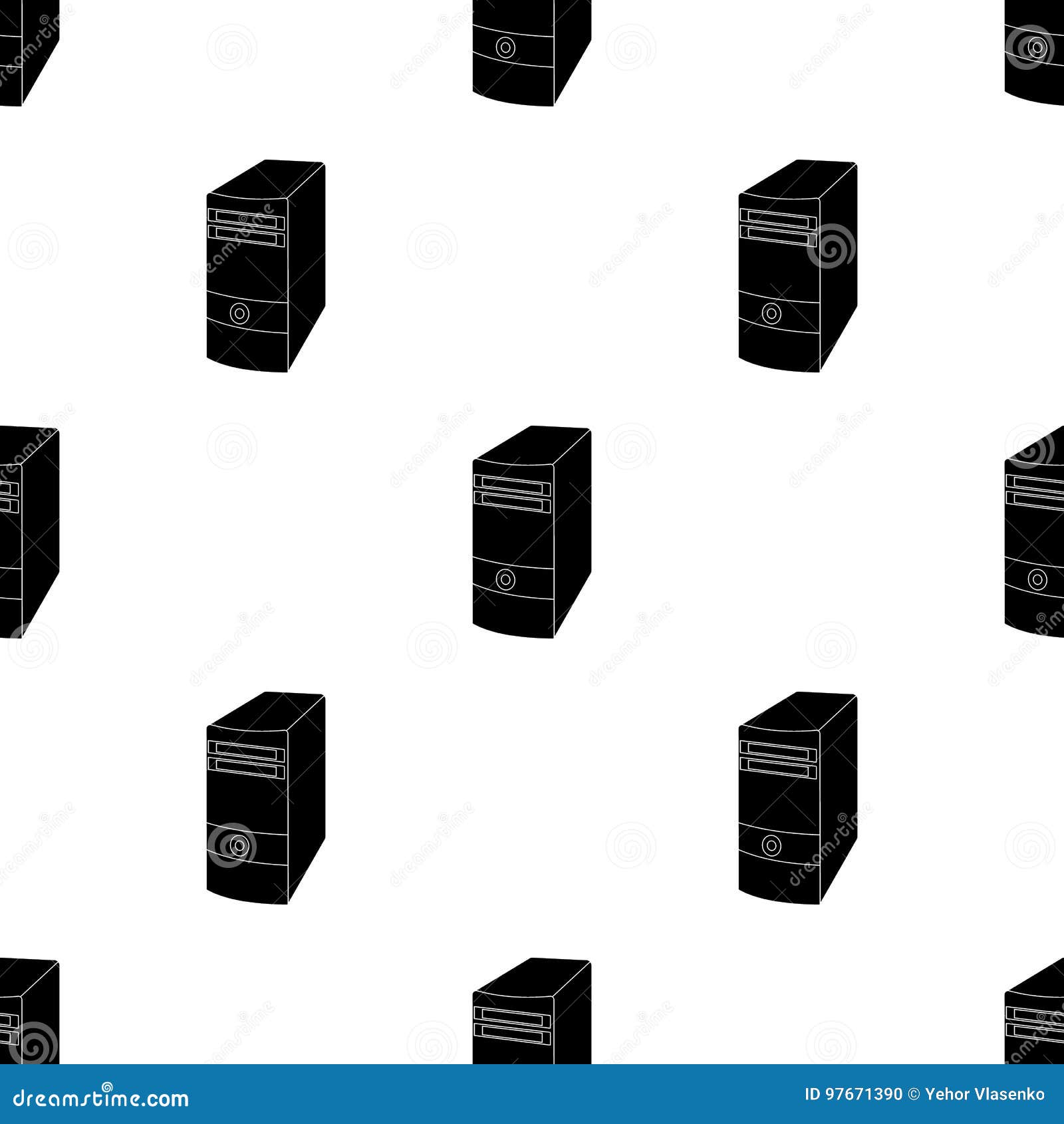 Computer Case Icon in Black Style Isolated on White Background ...