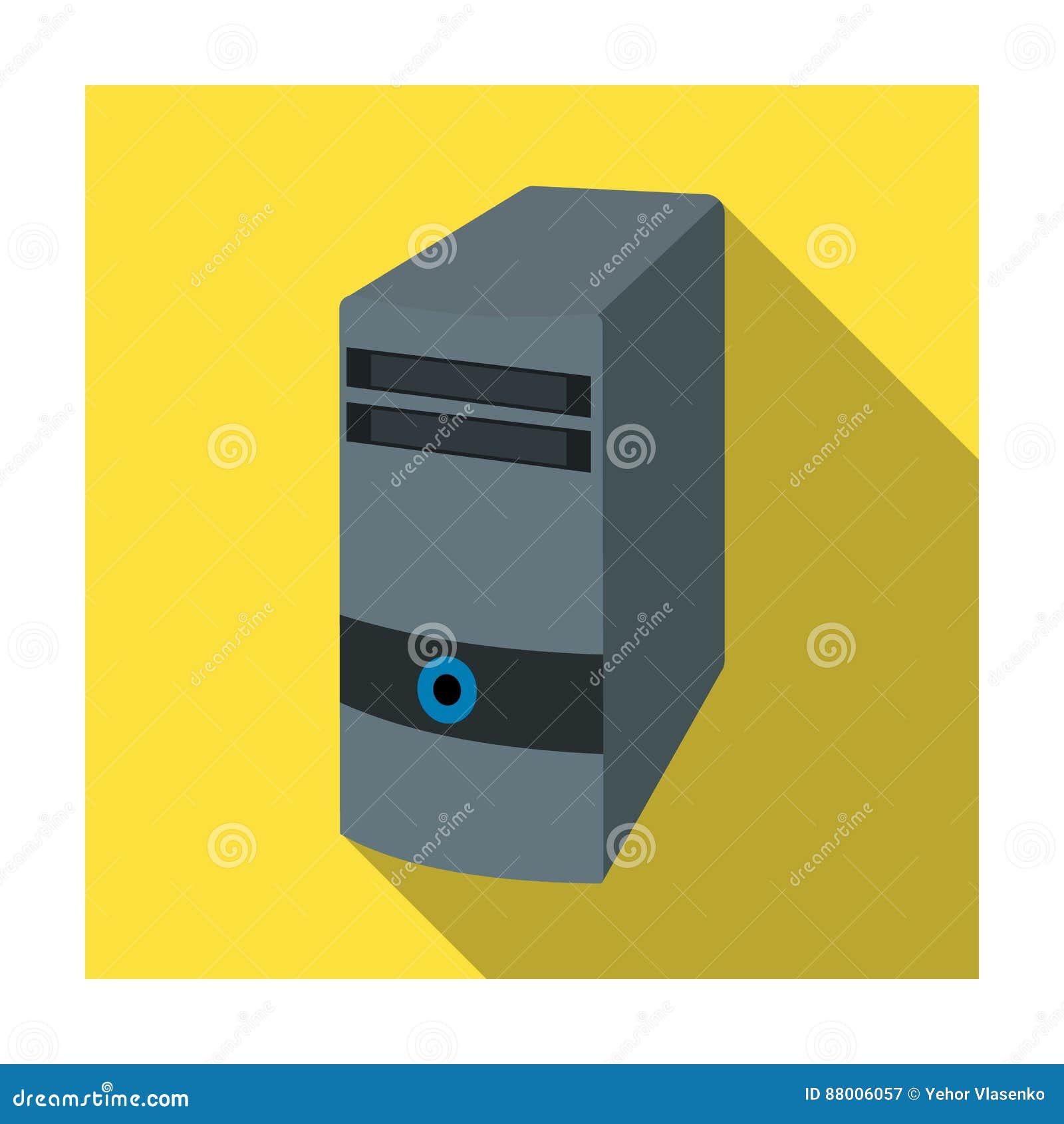 Computer Case Icon in Flat Style Isolated on White Background. Personal ...