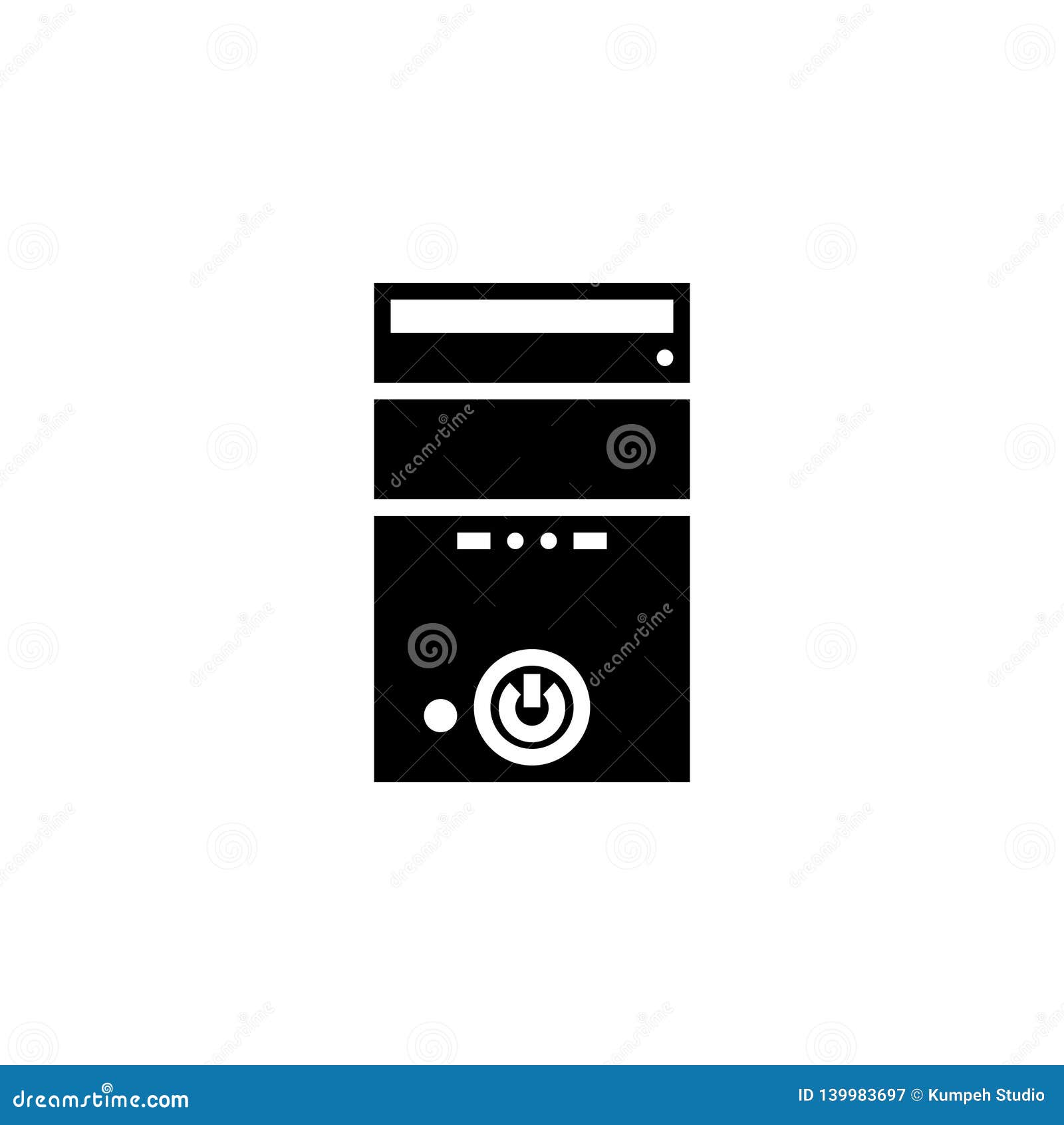 Computer Case Icon Glyph or Solid Style Vector Illustration Stock ...