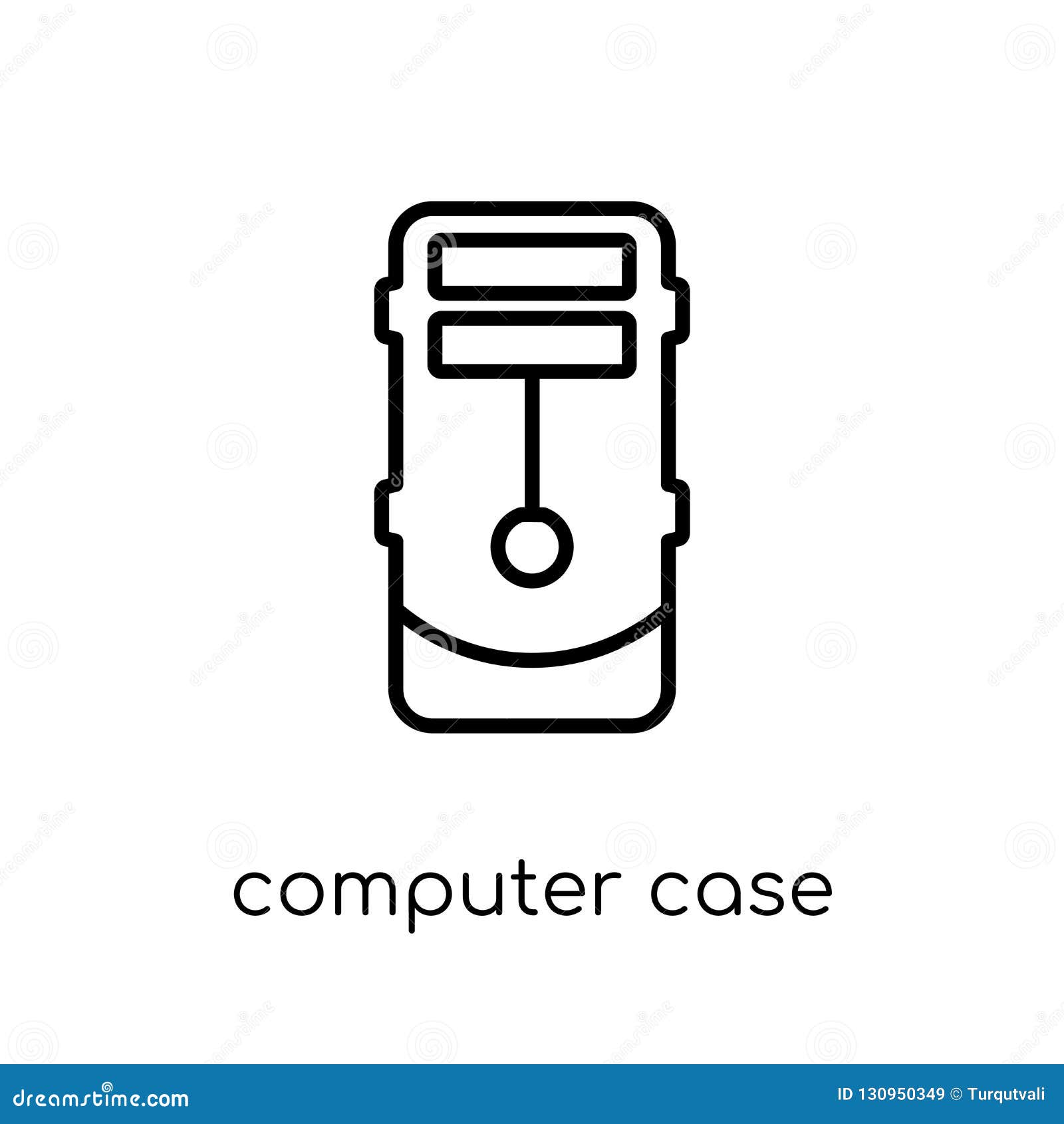 Computer Case Icon. Trendy Modern Flat Linear Vector Computer Ca Stock ...