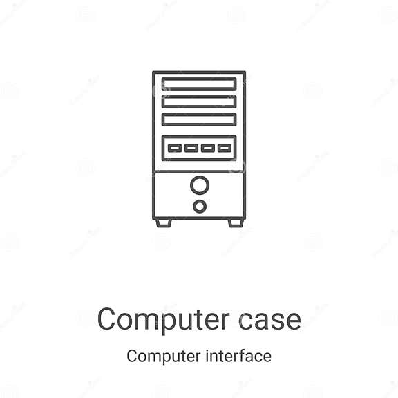 Computer Case Icon Vector from Computer Interface Collection. Thin Line ...