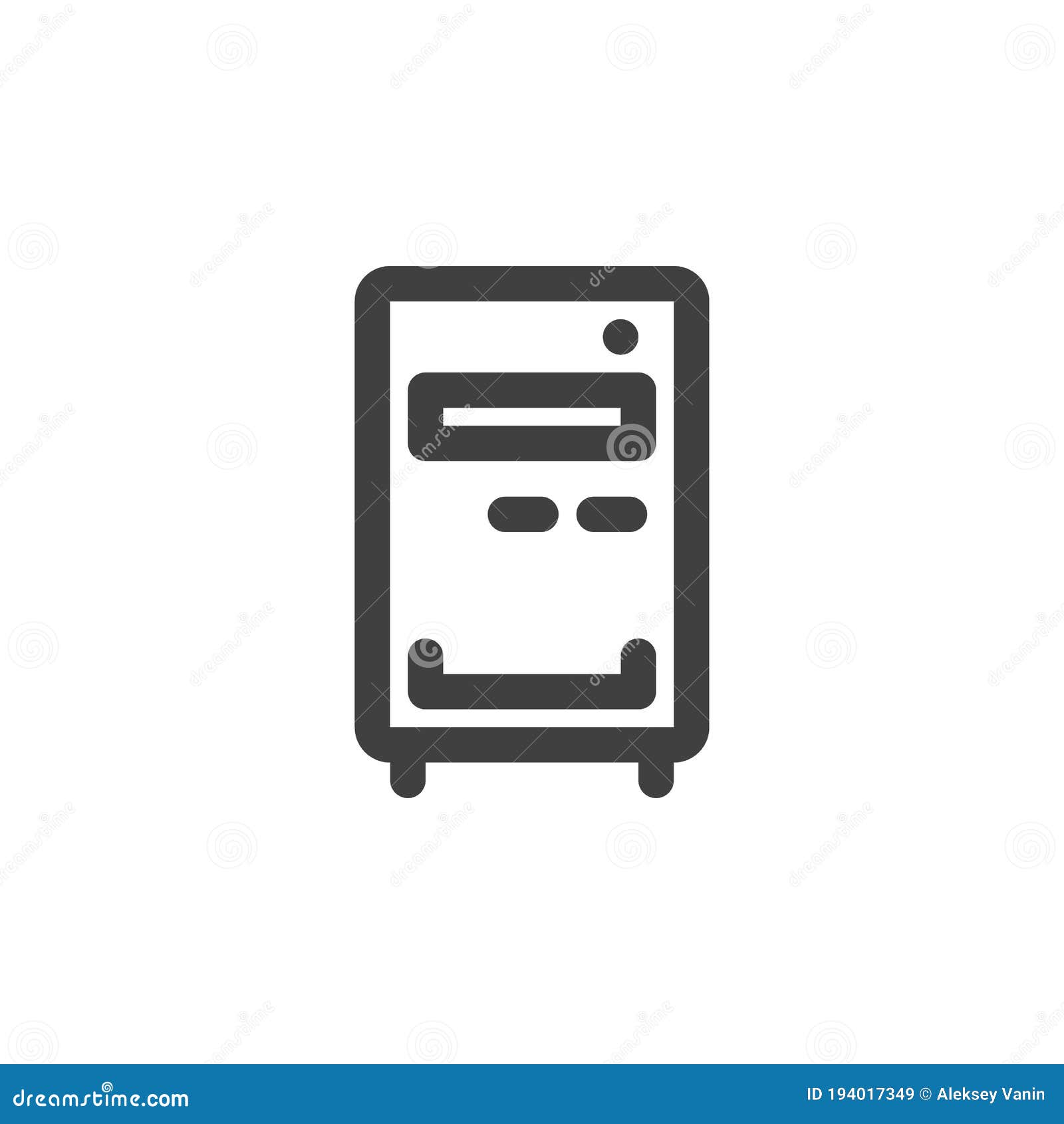 Computer case line icon stock vector. Illustration of perfect - 194017349
