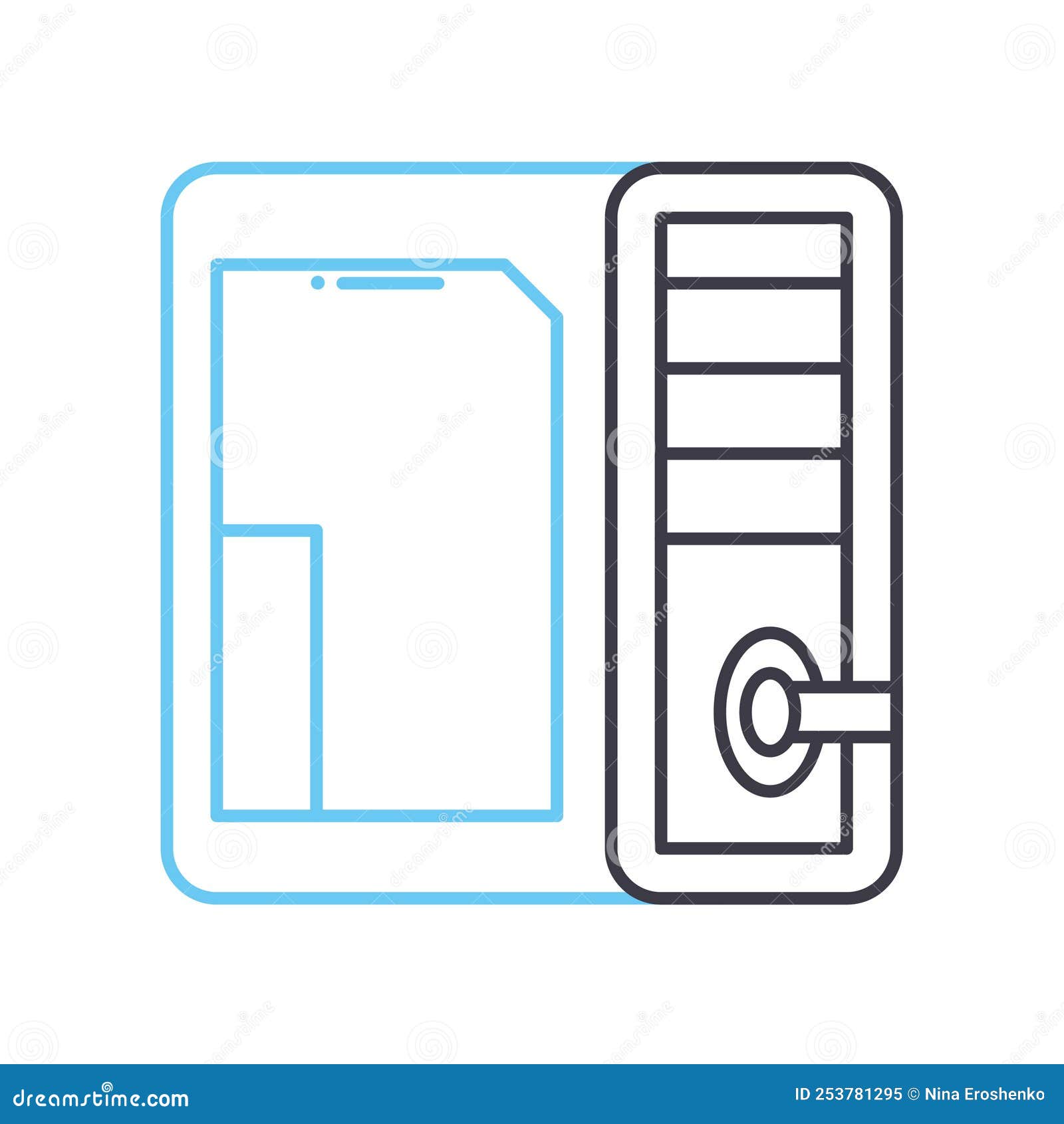 Computer Case Line Icon, Outline Symbol, Vector Illustration, Concept ...