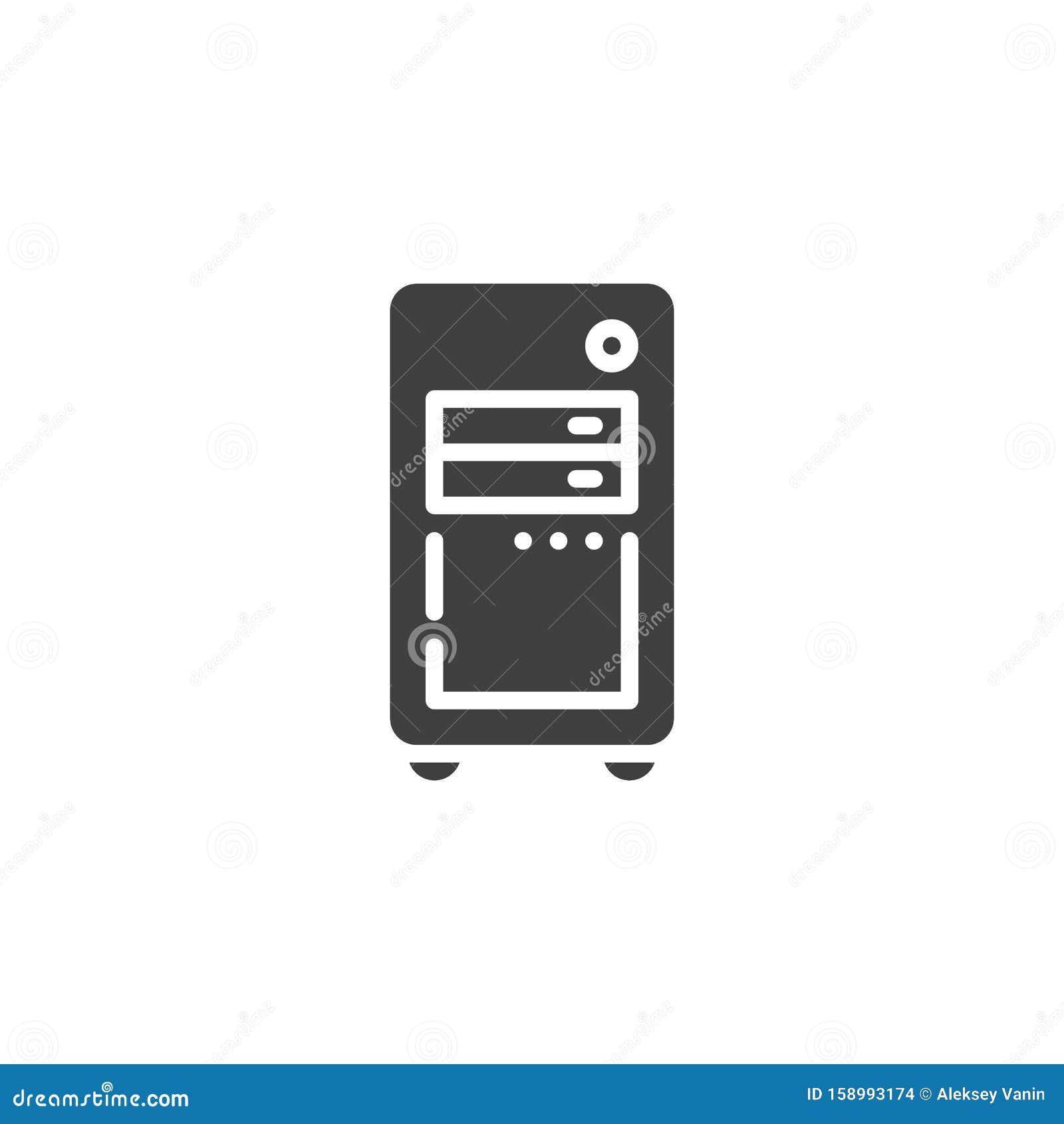 Computer Case PC Vector Icon Stock Vector - Illustration of sign, tower ...