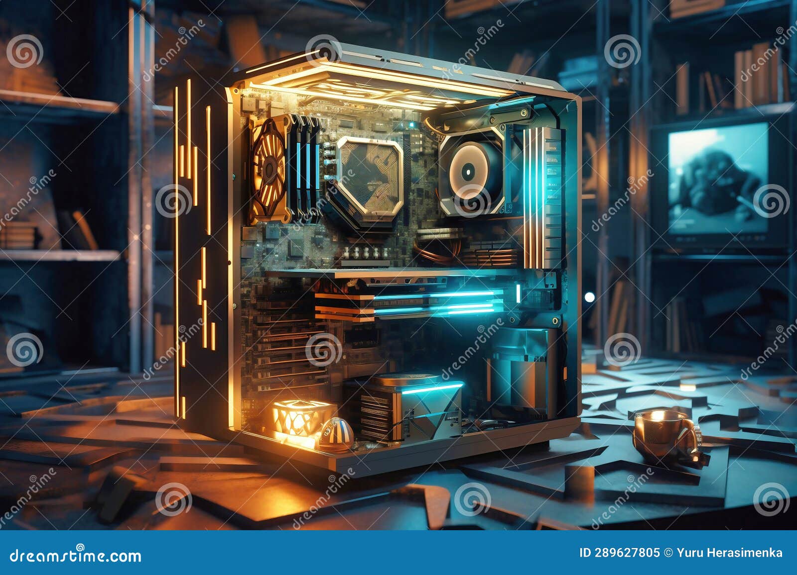 A Computer Case Sitting on Top of a Table. the System Unit of a Modern ...