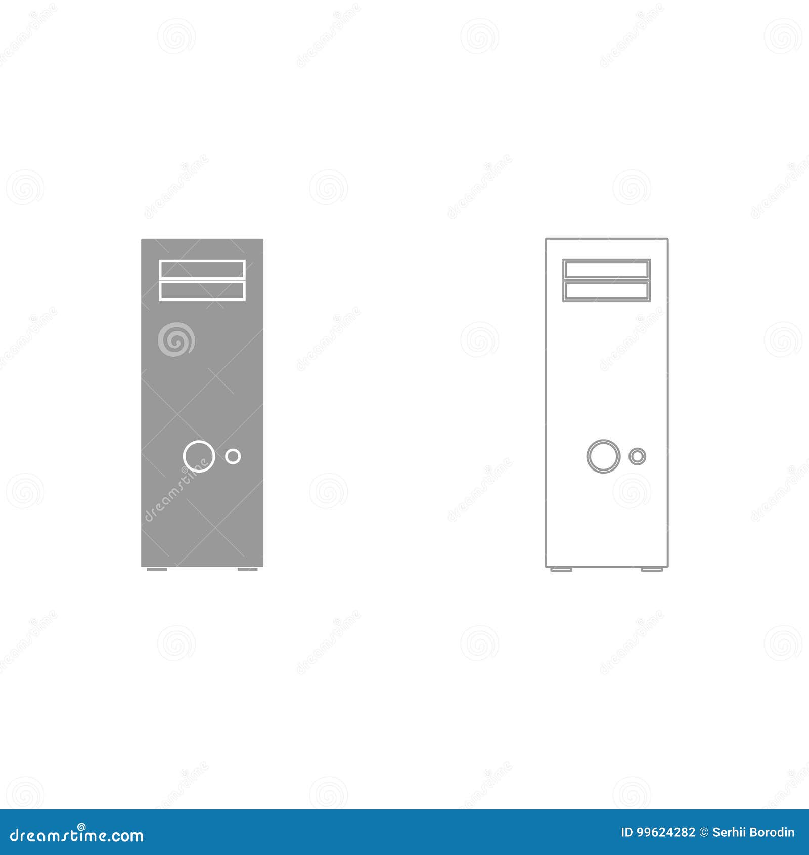 Computer Case or System Unit it is Icon . Stock Vector - Illustration ...