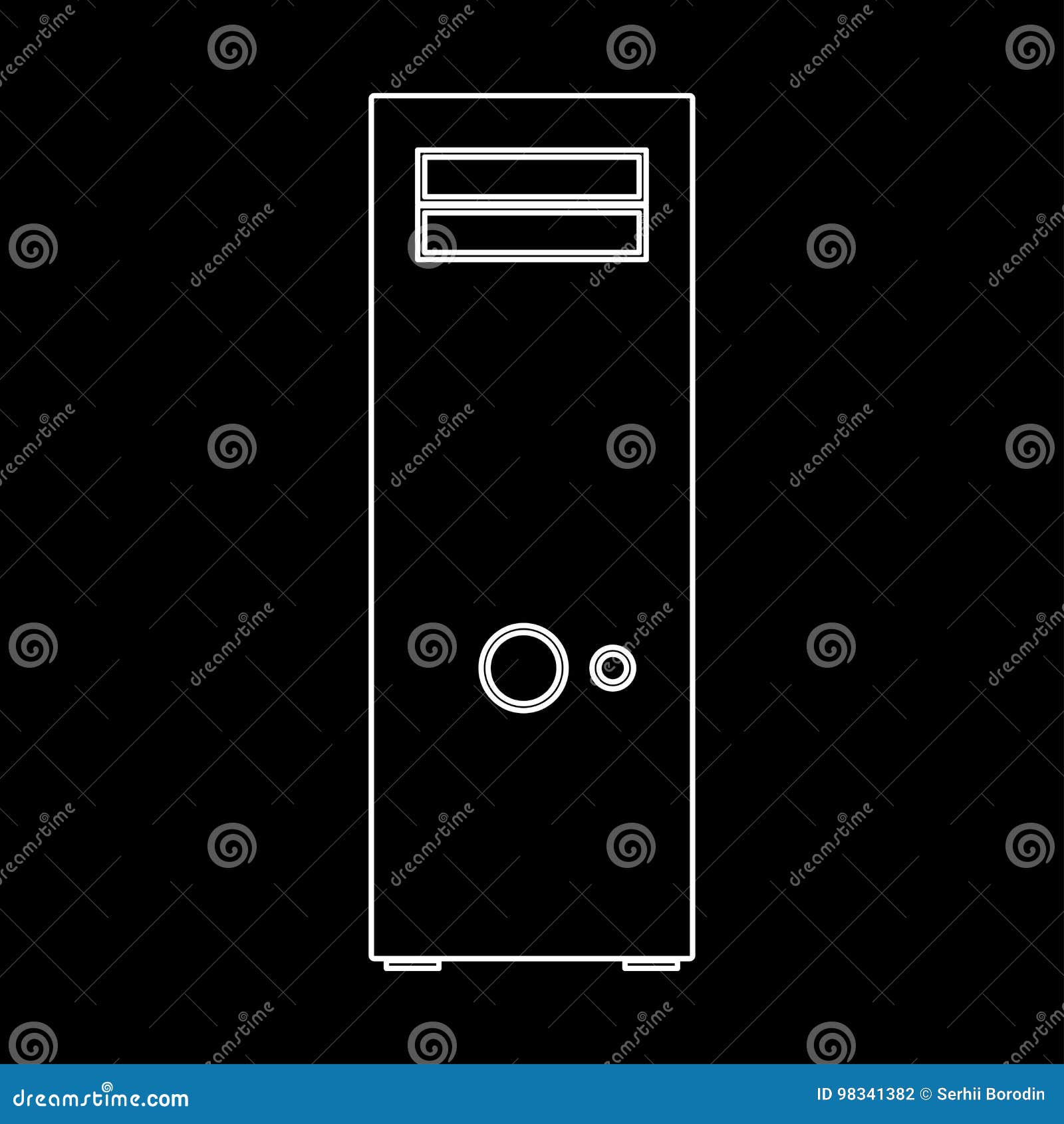 Computer Case or System Unit White Color Icon . Stock Vector ...