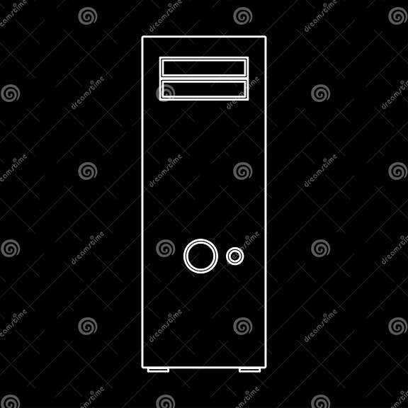 Computer Case or System Unit White Color Icon . Stock Vector ...