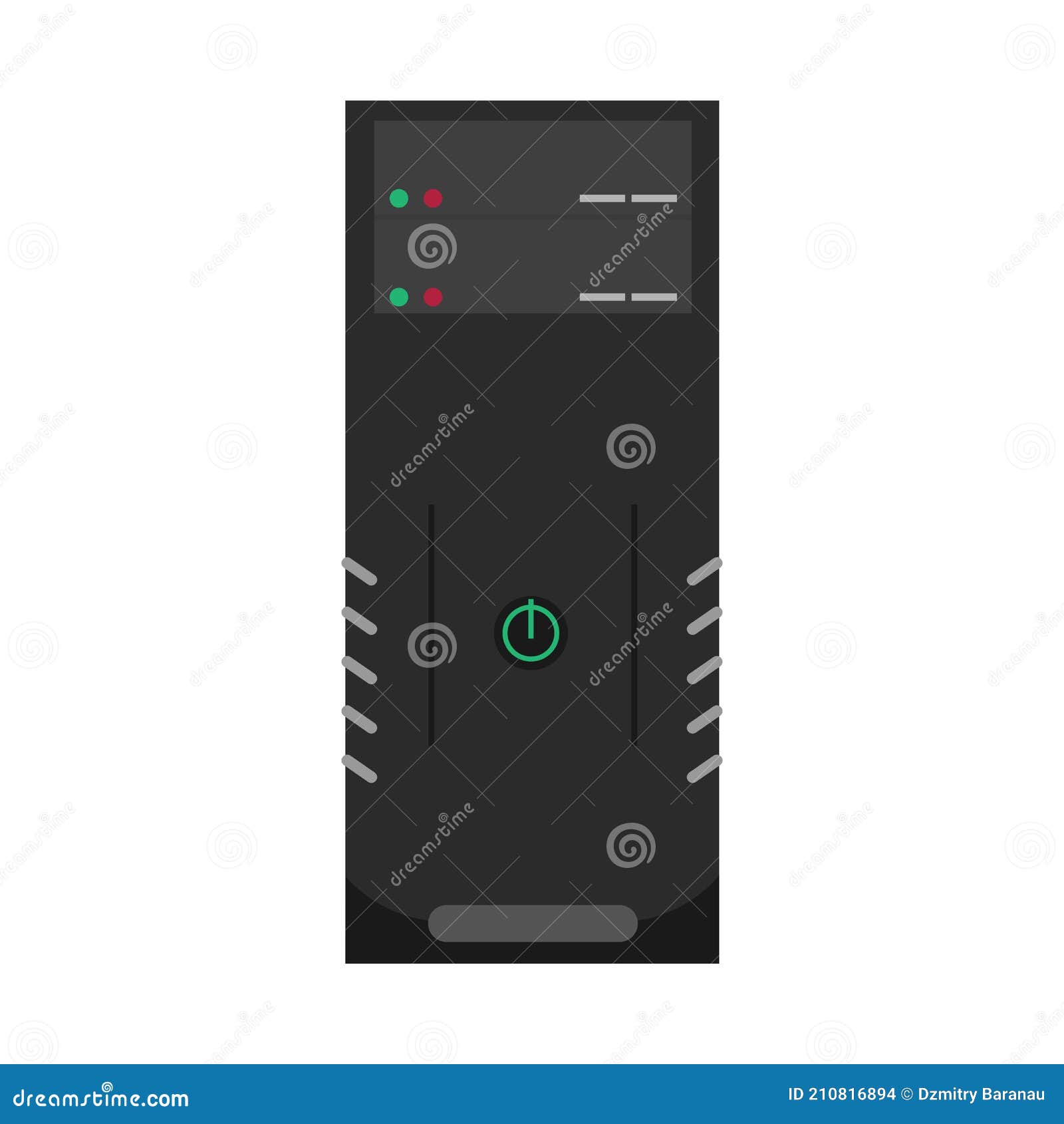 Computer Case Technology Desktop Hardware Illustration Vector. Modern ...