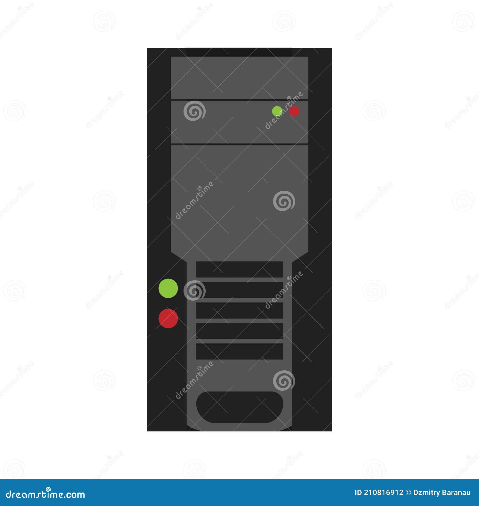 Computer Case Technology Desktop Hardware Illustration Vector. Modern ...
